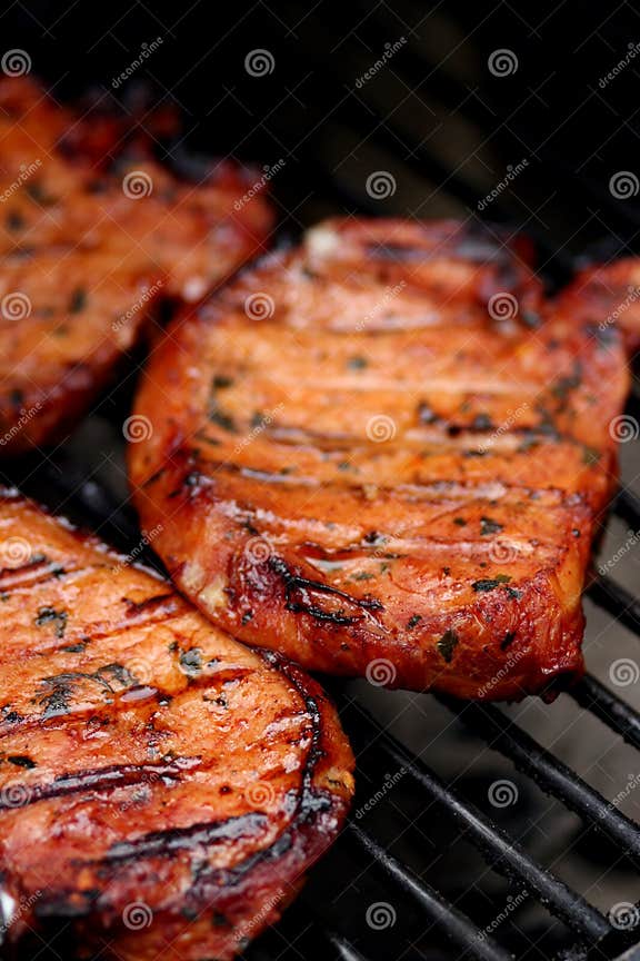 Meat on the BBQ stock photo. Image of porkchop, barbecue - 161550