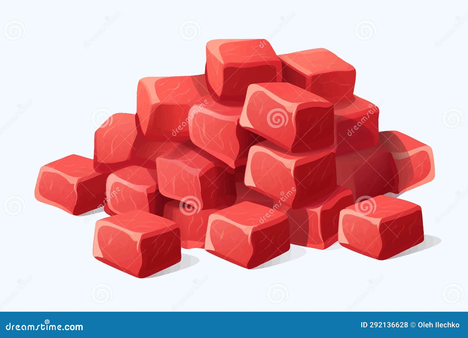 Meat Beef Cubes Vector Flat Minimalistic Isolated Vector Style ...