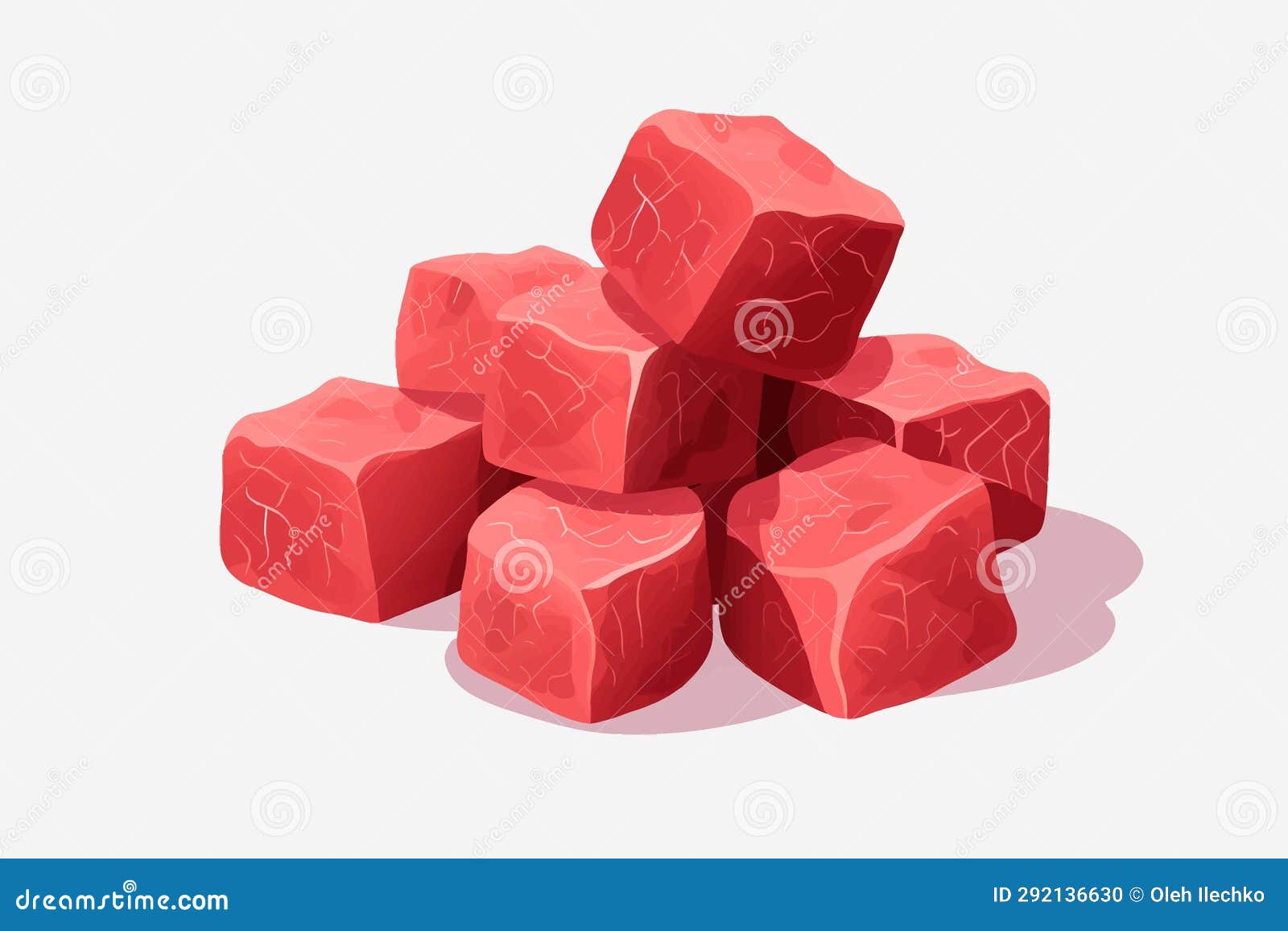 Meat Beef Cubes Vector Flat Minimalistic Isolated Vector Style ...