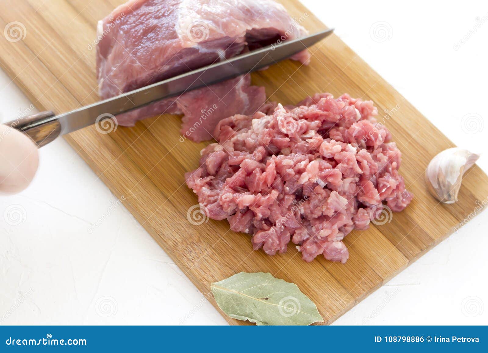 Meat Beef on a Cutting Board Stock Photo - Image of leaf, board: 108798886