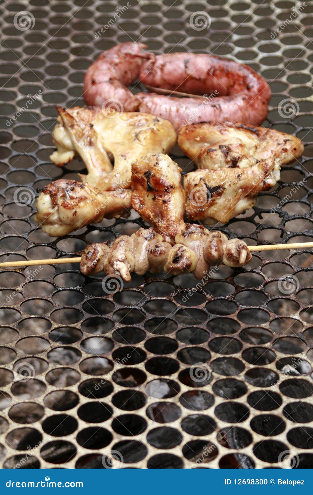 Meat Being Cooked on the BBQ Stock Photo - Image of wing, close: 12698300