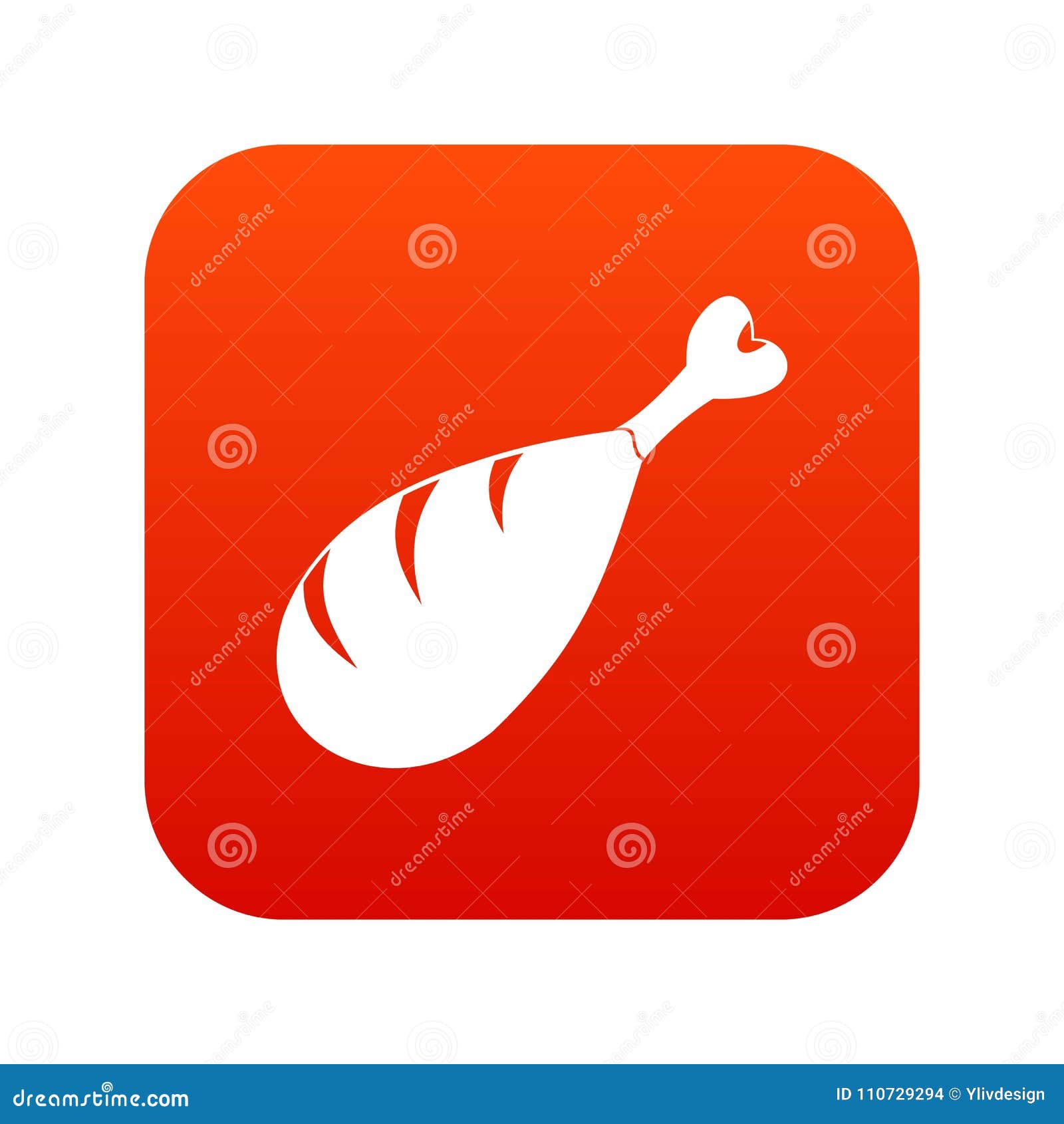 Meat on the Bone Icon Digital Red Stock Vector - Illustration of dish ...