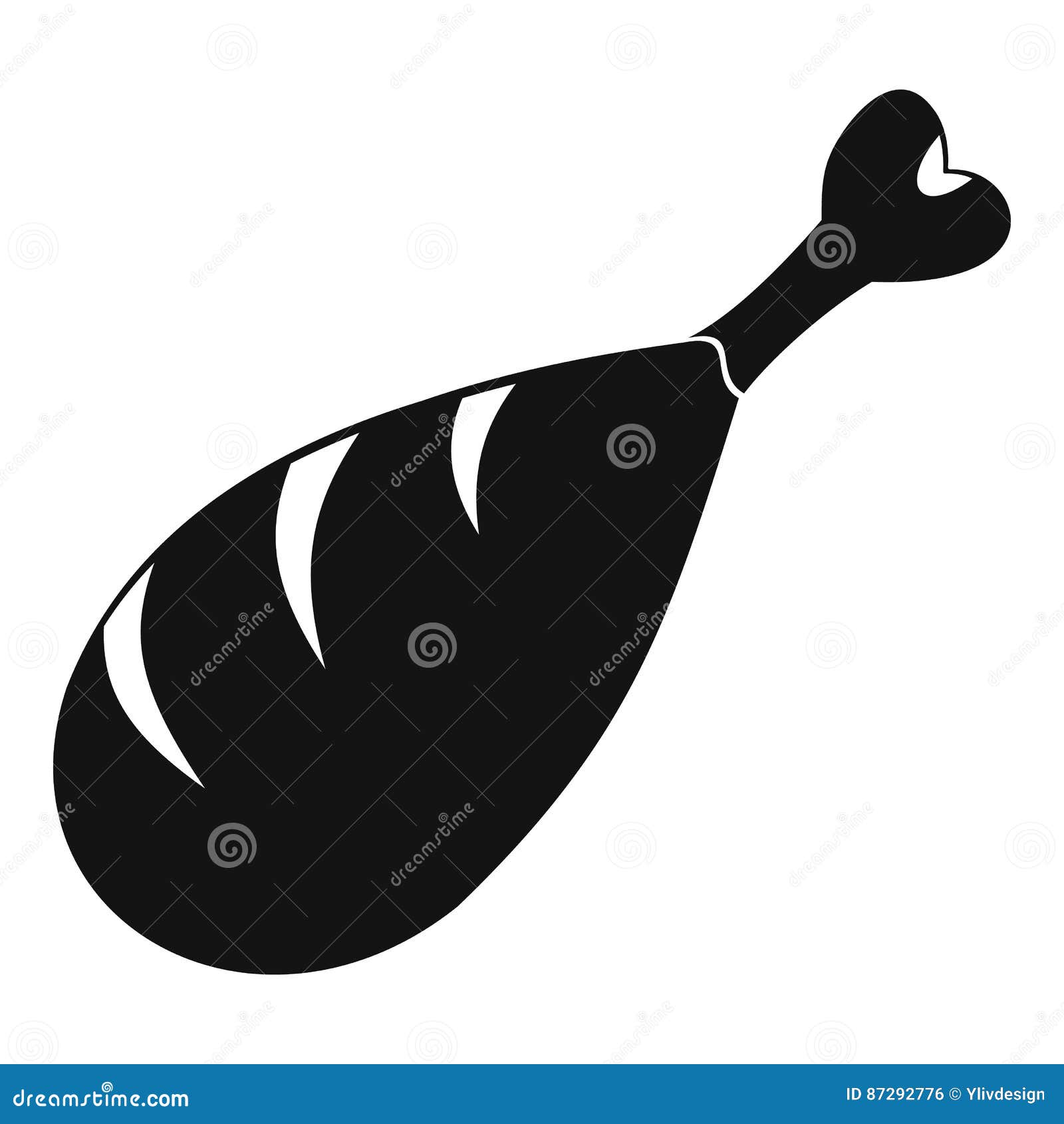 Meat on the Bone Icon, Simple Style Stock Vector - Illustration of ...