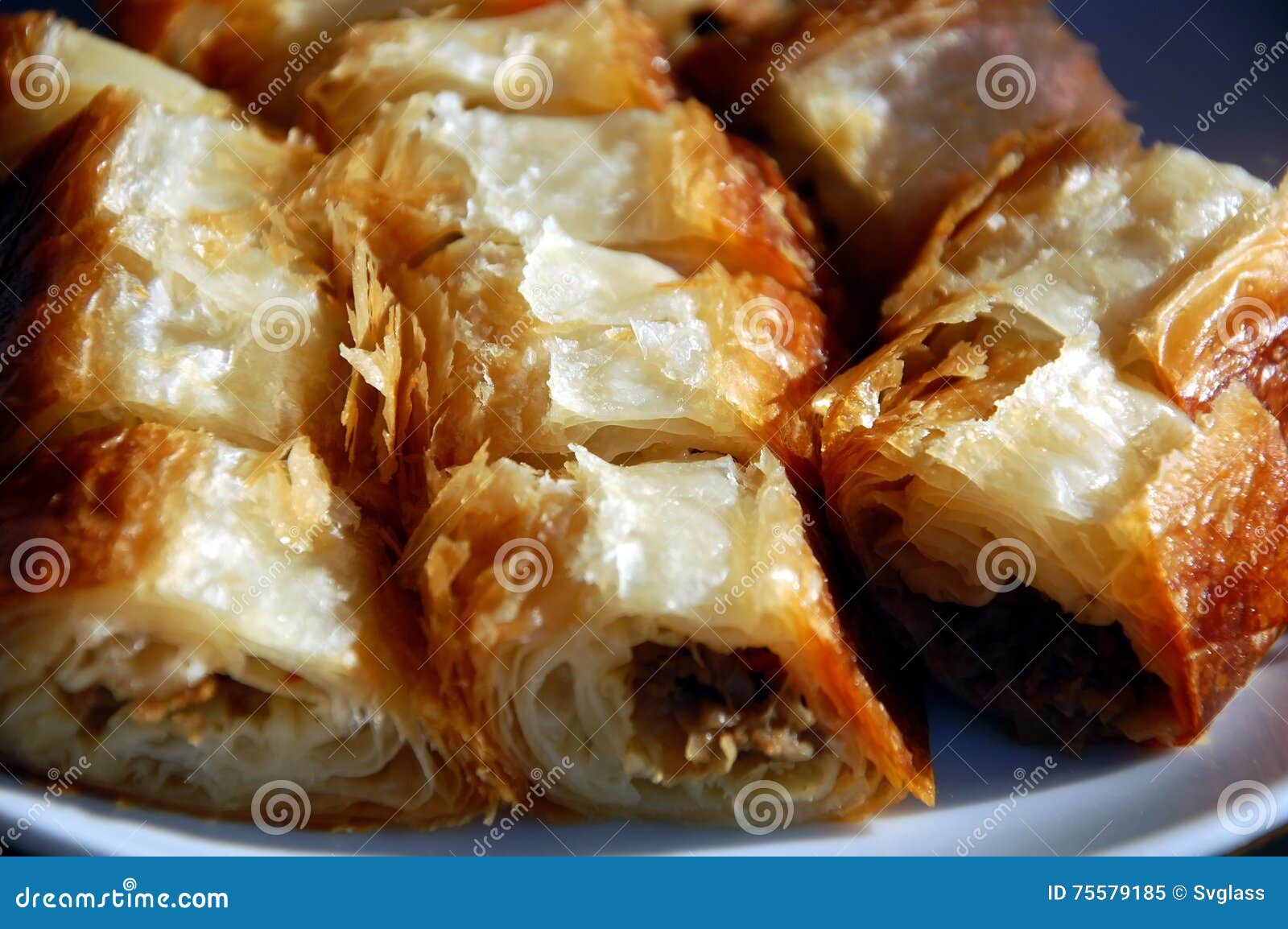 Meat burek stock image. Image of homemade, plate, bourekas - 75579185