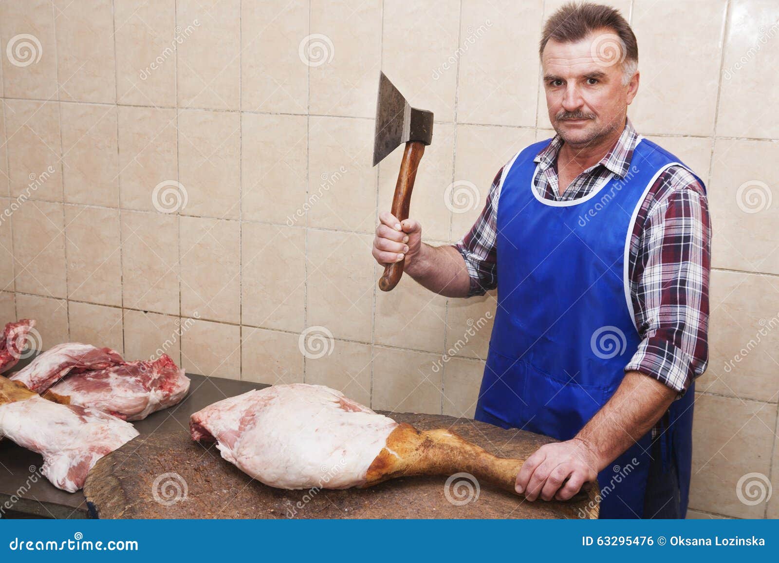 Meat and butcher stock photo. Image of people, profession - 63295476