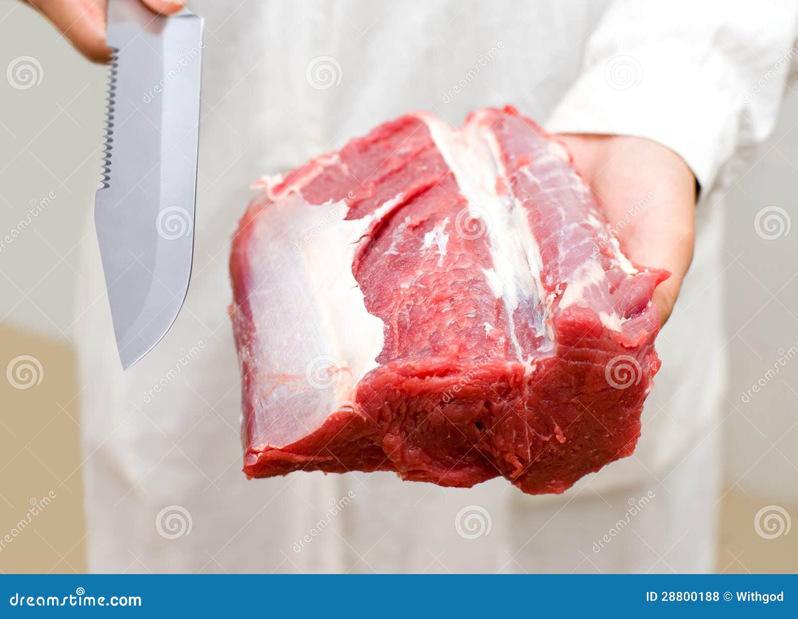 Meat in butchers hand stock photo. Image of beef, fresh - 28800188