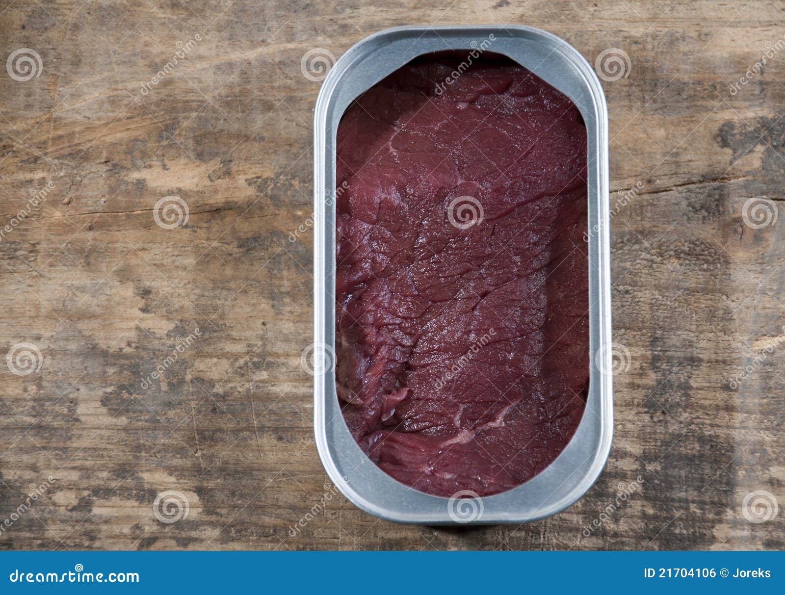 Meat in a can stock photo. Image of steak, meat, wood - 21704106