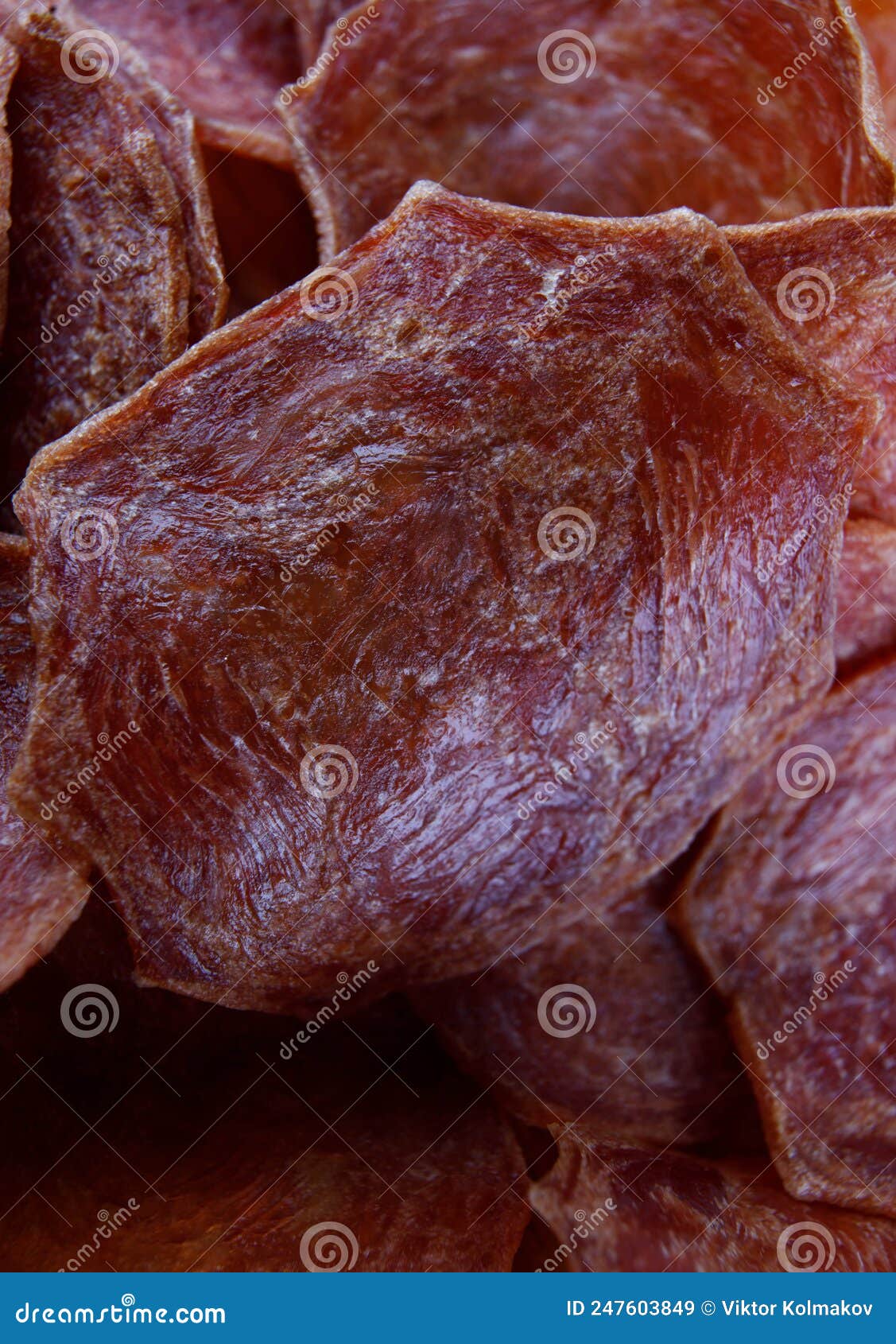 Meat Chips. Background from Pieces of Dried Meat Stock Image - Image of ...