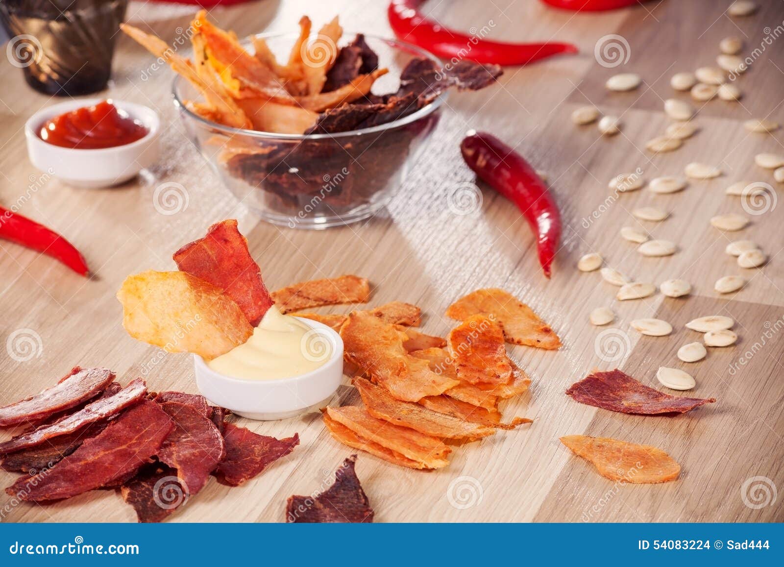 Meat chips stock photo. Image of background, piece, chopping - 54083224
