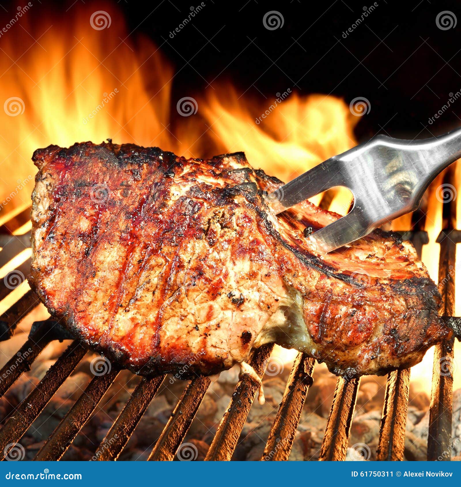 Meat Chop Cooked on the Barbecue Grill Stock Image - Image of barbecue ...