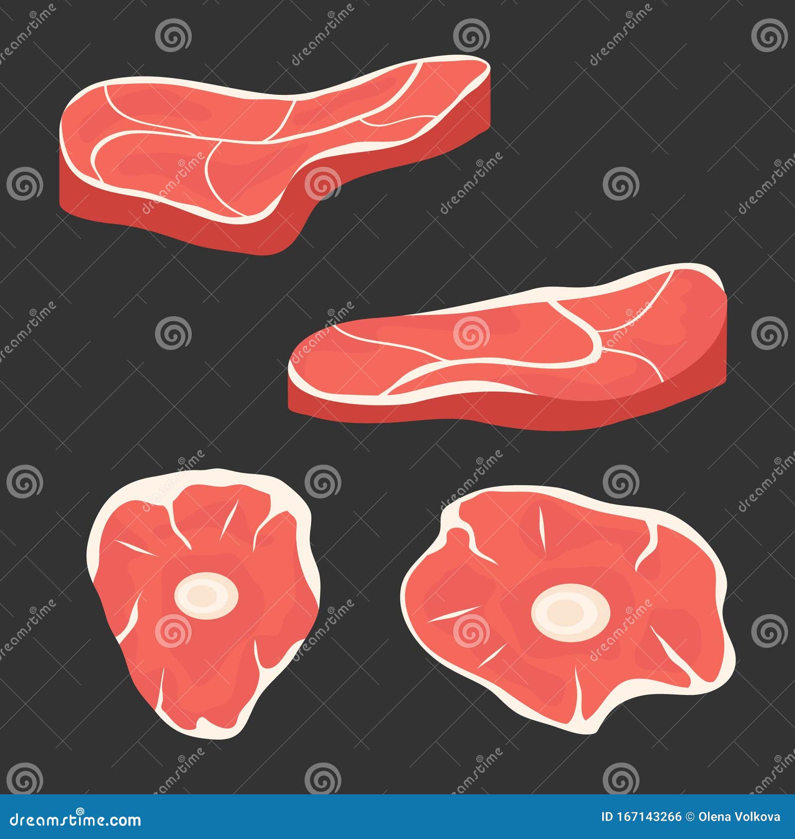 Meat, Chunks of Fresh Meat Isolated on Black Background. Steak, Meat ...