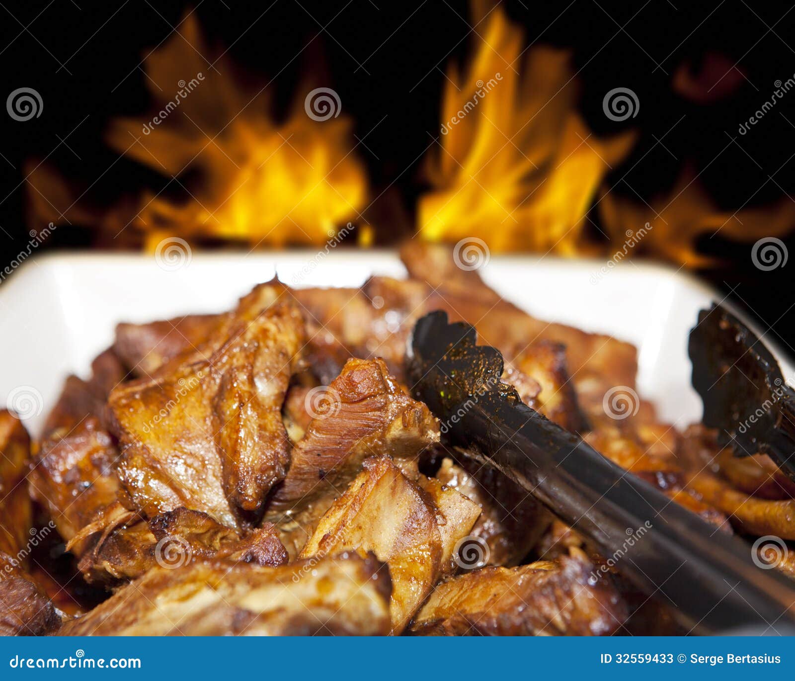 Meat chunks stock image. Image of chicken, brown, cook - 32559433