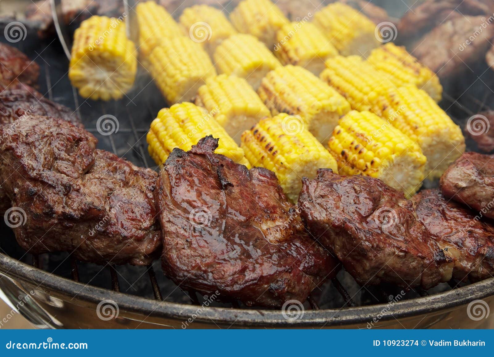 Meat on coals stock photo. Image of food, piece, corn - 10923274