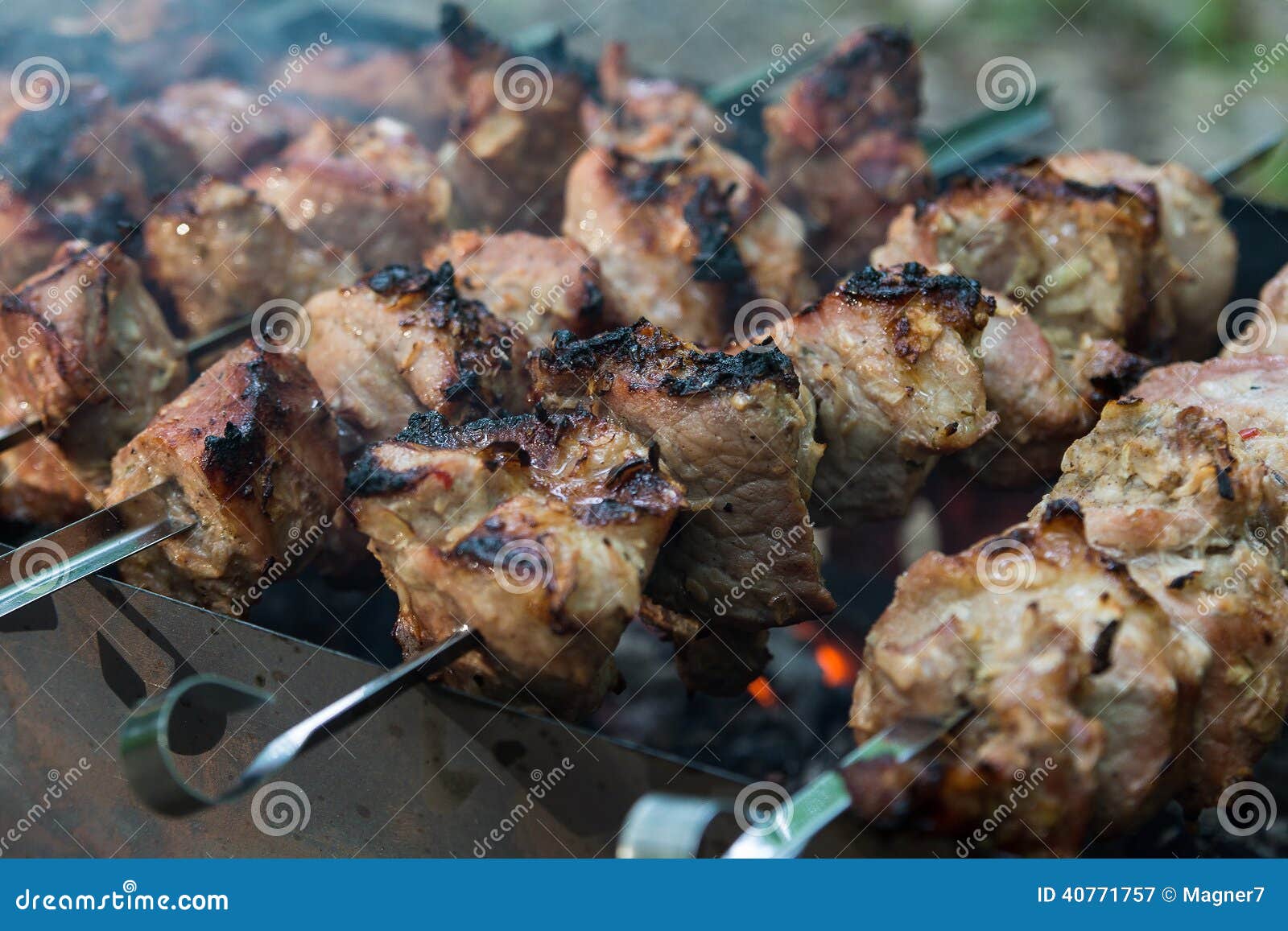 Meat on coals stock image. Image of frame, coals, cooking - 40771757