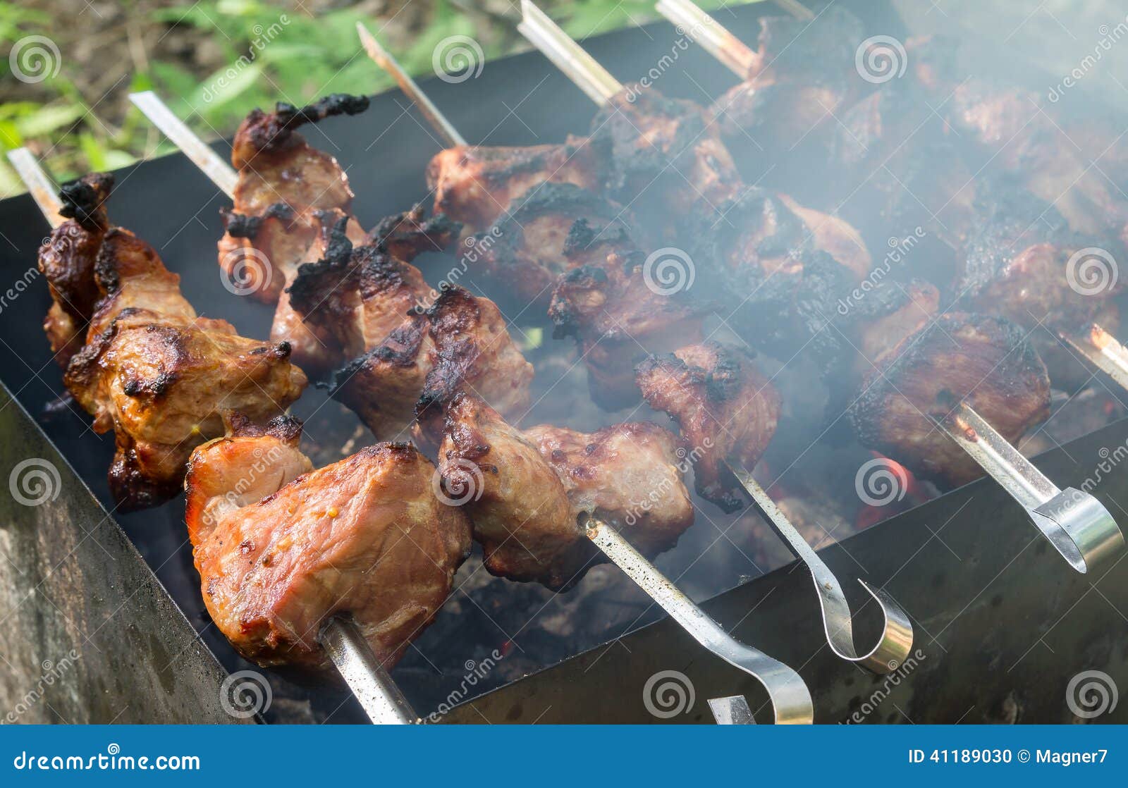 Meat on coals stock photo. Image of beef, lunch, feast - 41189030