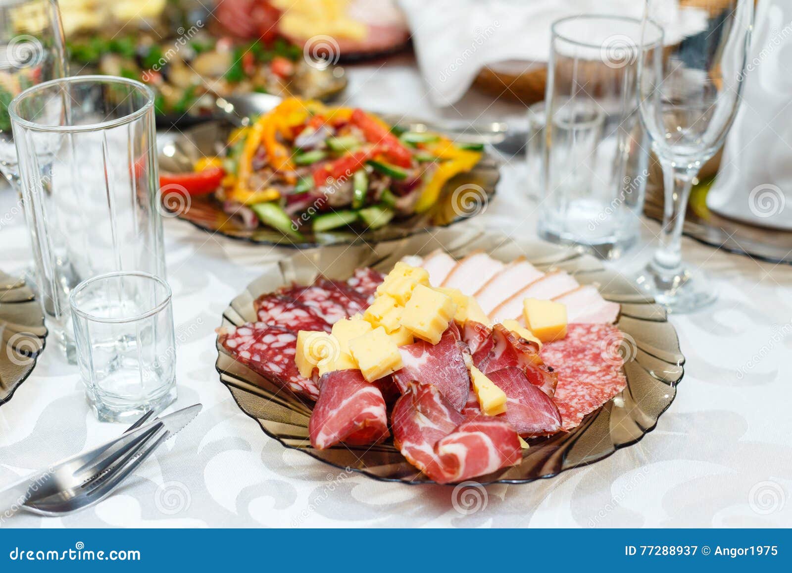 Meat Cold Cuts on a Banquet Table Stock Image - Image of dinner, buffet ...