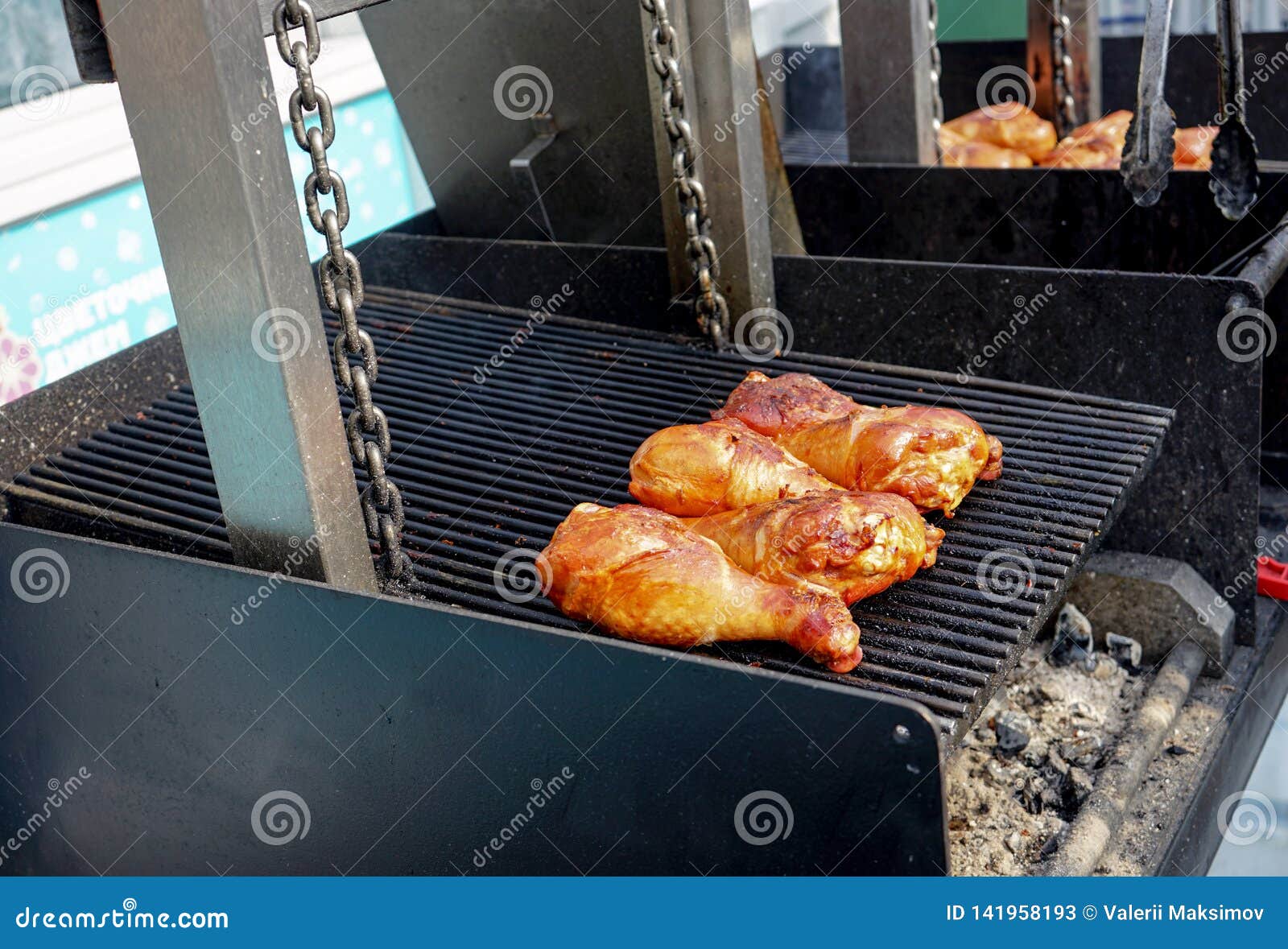 The Meat is Cooked Grilled. Barbecue on the Coals Stock Image - Image ...