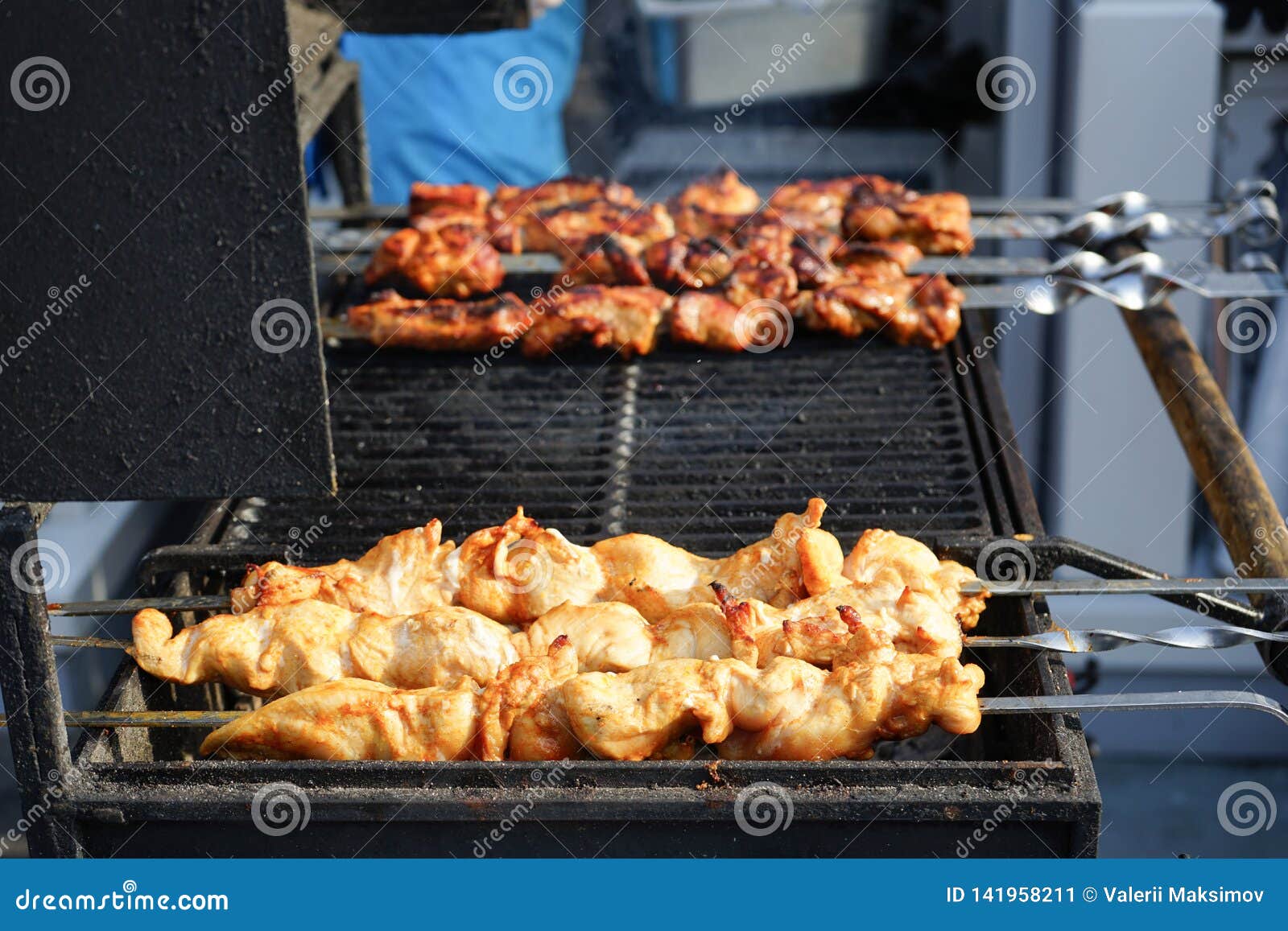 The Meat is Cooked Grilled. Barbecue on the Coals Stock Image - Image ...