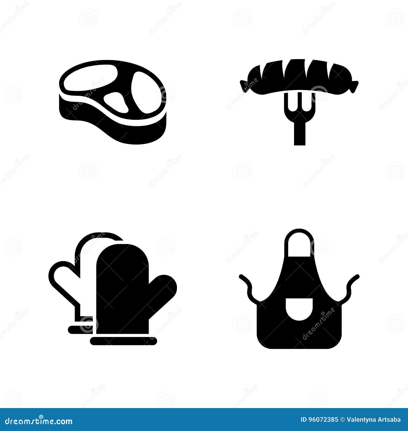 Meat Cooking. Simple Related Vector Icons Stock Vector - Illustration ...