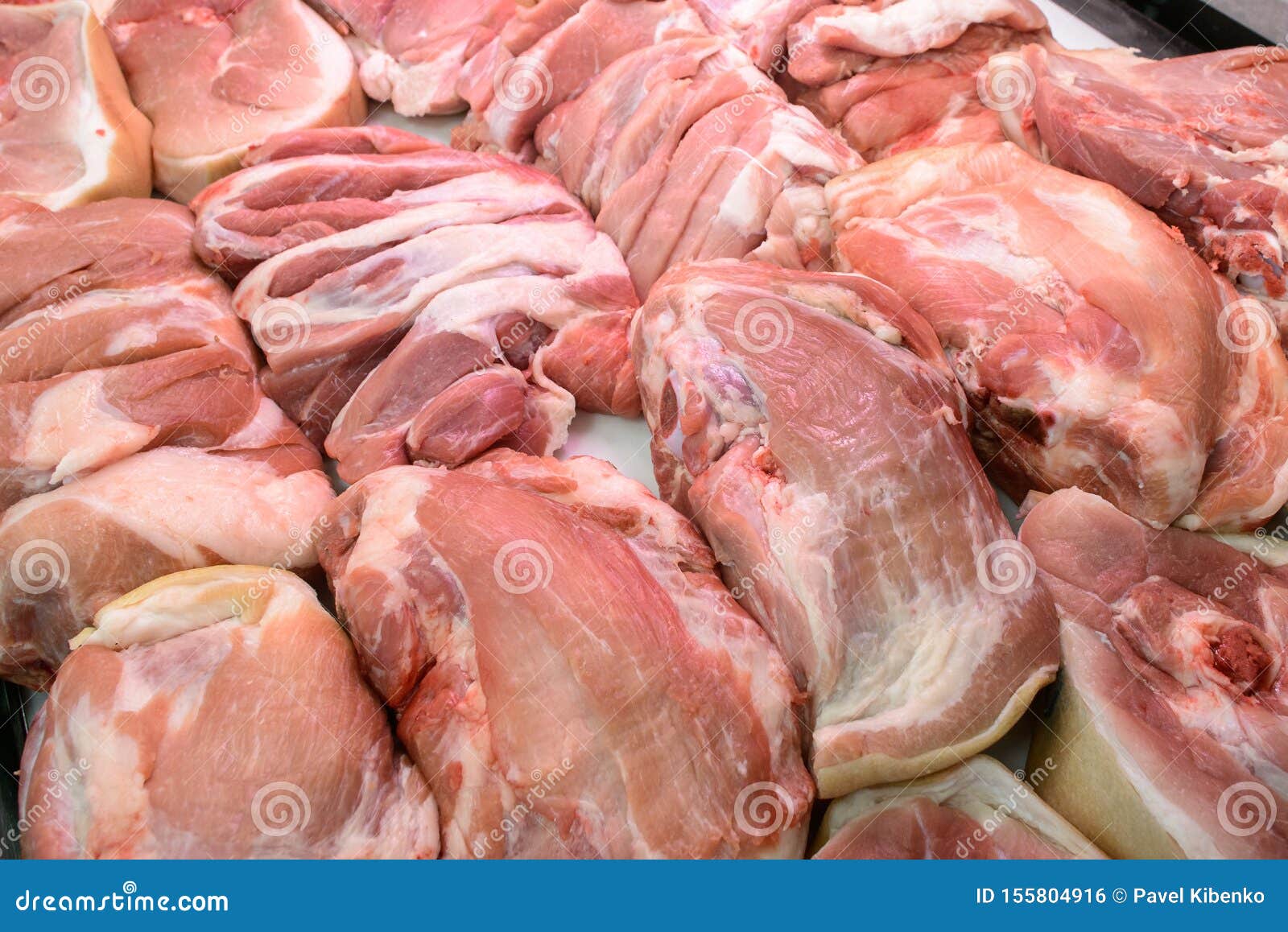 Meat on the counter stock photo. Image of shop, fridge - 155804916