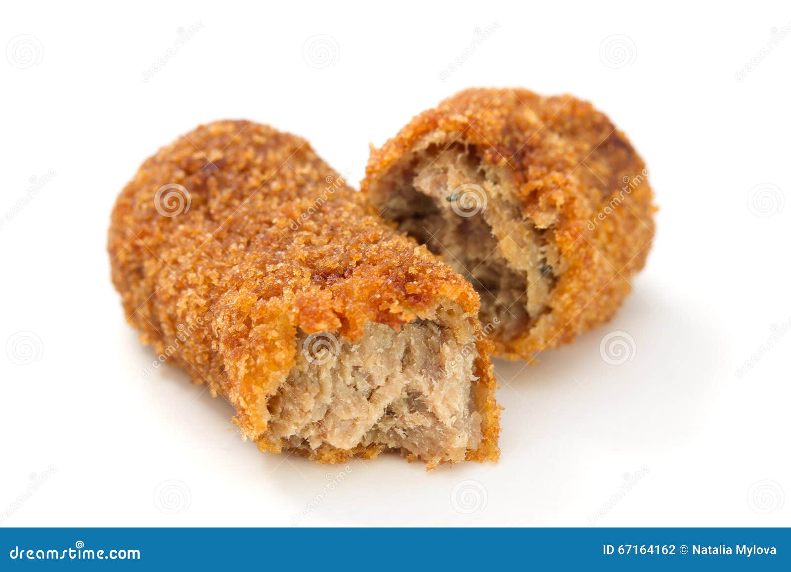 Meat croquettes on white stock photo. Image of meat, break - 67164162