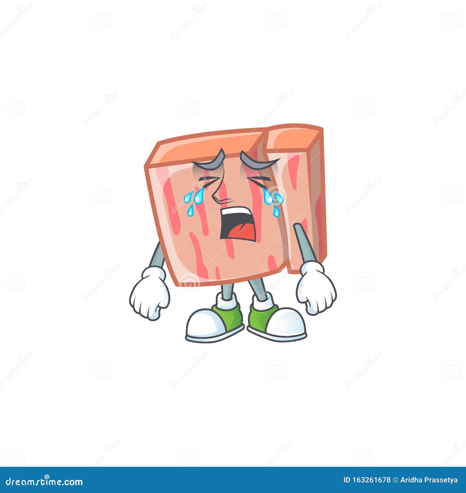 Crying Barbecue Grill Cartoon Character Vector Illustration ...