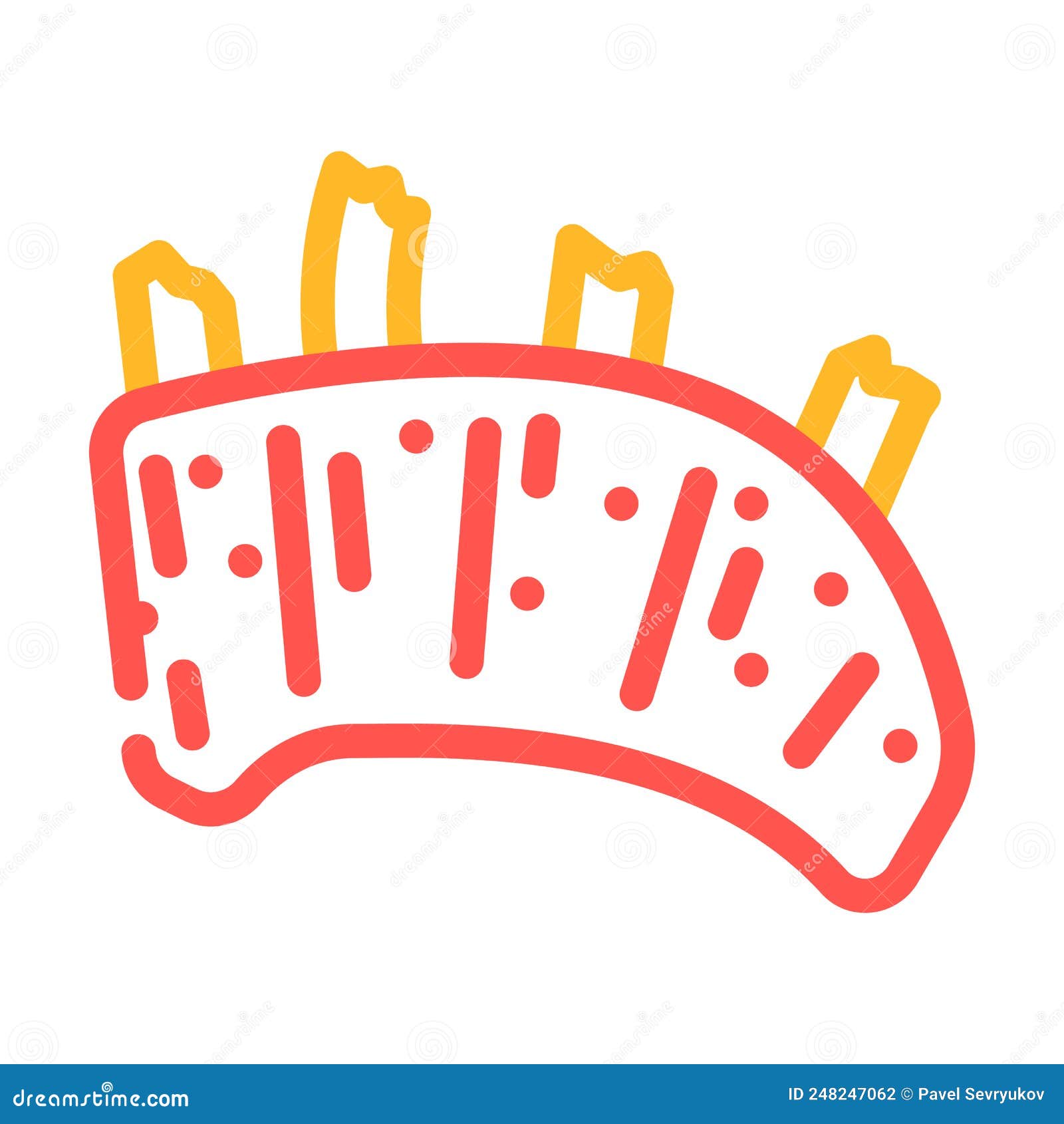 Meat Cube Color Icon Vector Illustration Stock Vector - Illustration of ...