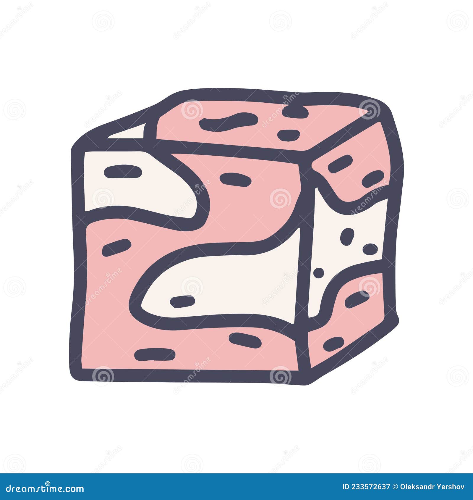 Meat Cube Color Vector Doodle Simple Icon Stock Vector - Illustration ...