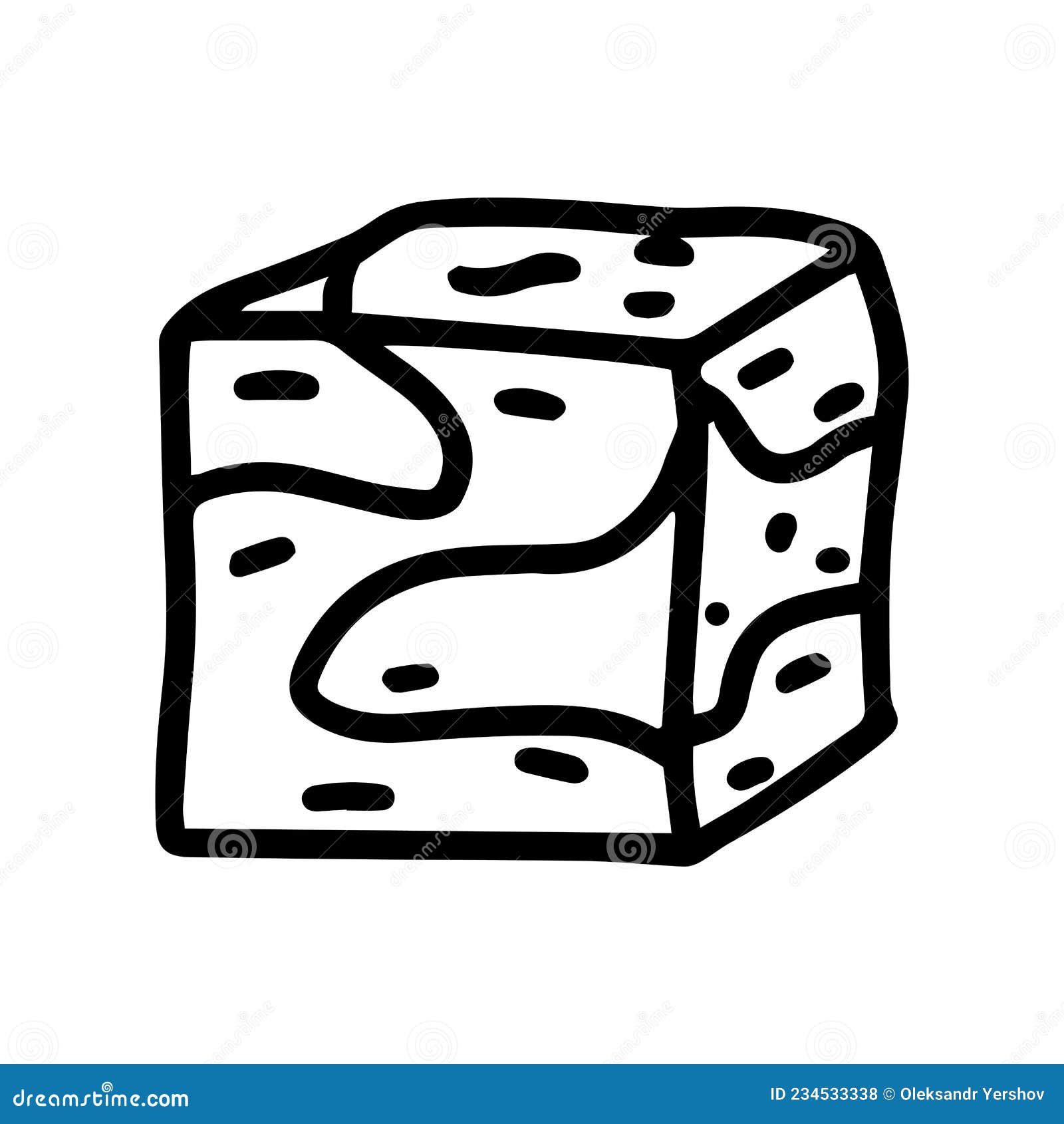 Meat Cube Line Vector Doodle Simple Icon Stock Vector - Illustration of ...