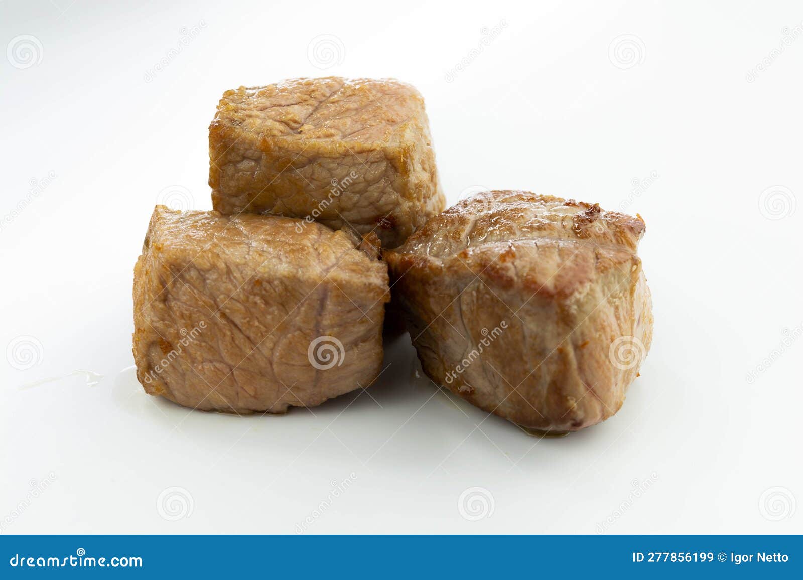 Meat Cubes Isolated, View from the Front Stock Image - Image of flesh ...