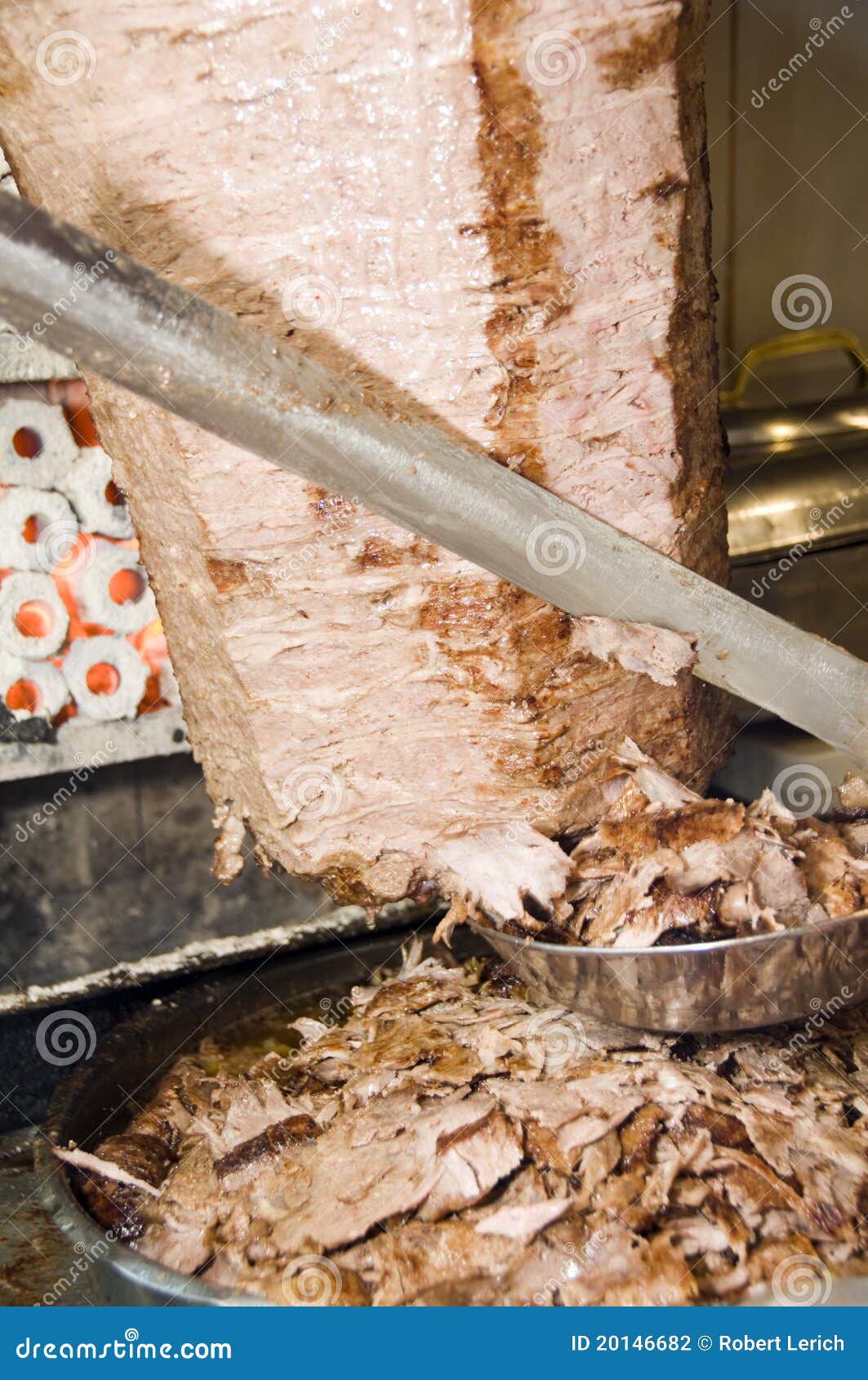 Meat Cut with Knife Gyro Istanbul Stock Photo - Image of sharp, cuisine ...