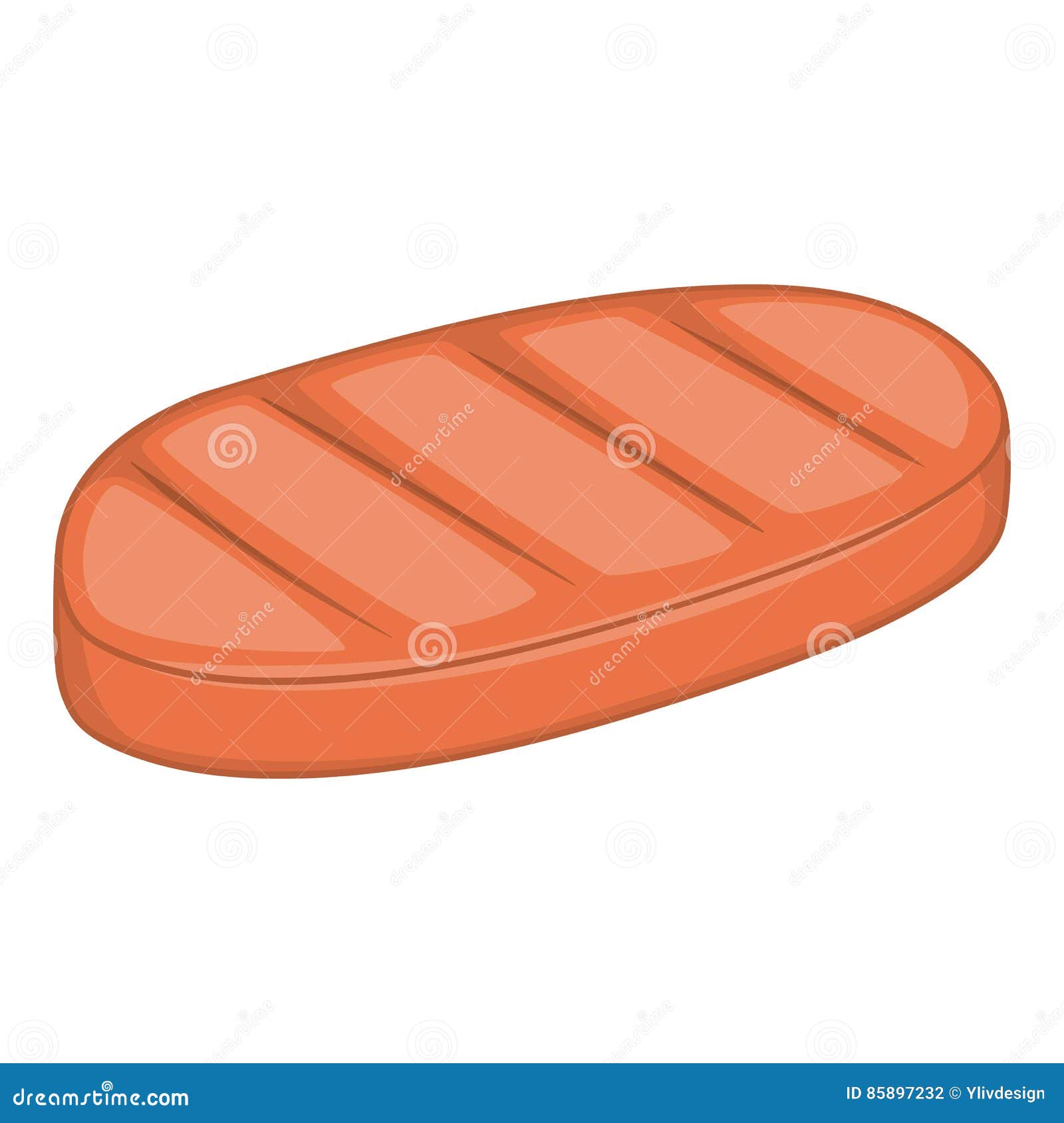 Meat Cutlet Icon, Cartoon Style Stock Vector - Illustration of product ...