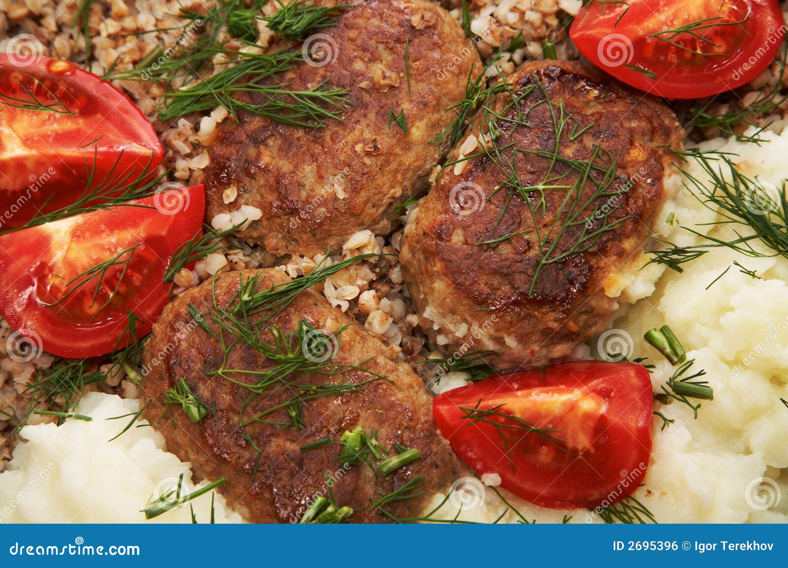 Meat cutlets stock photo. Image of buckwheat, potato, cuisine - 2695396