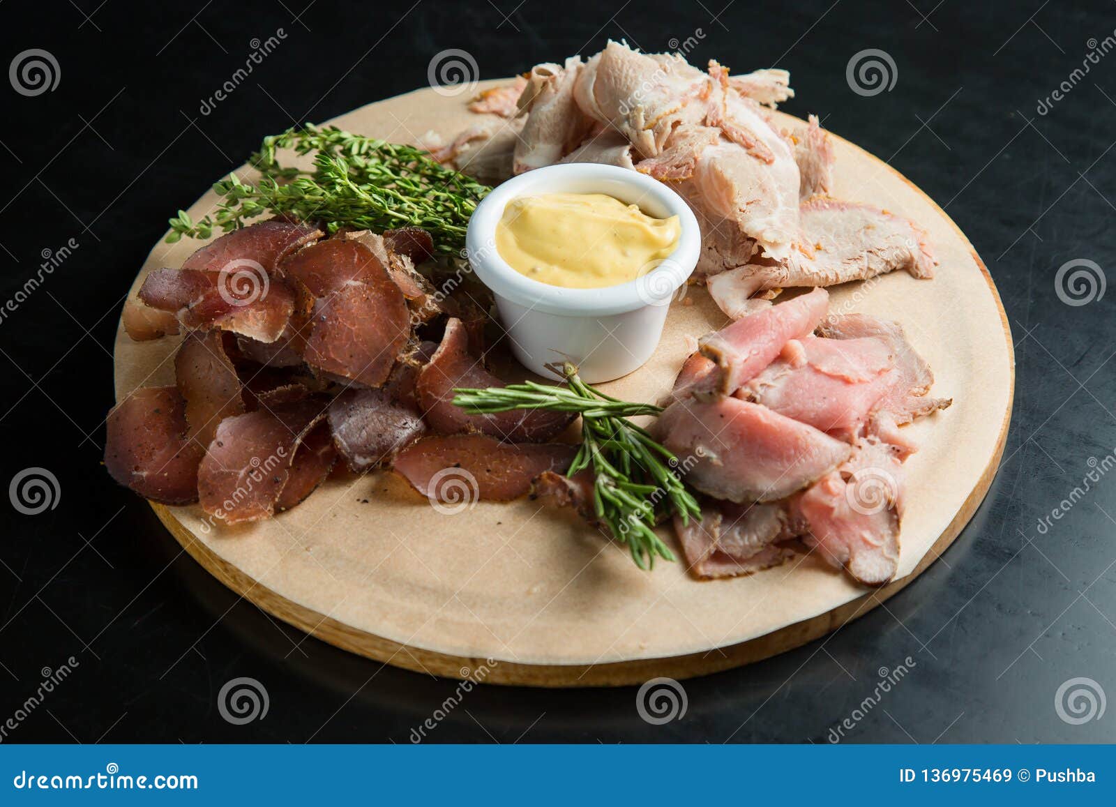 Meat Cutting of Three Types of Meat Stock Image - Image of meal, meat ...