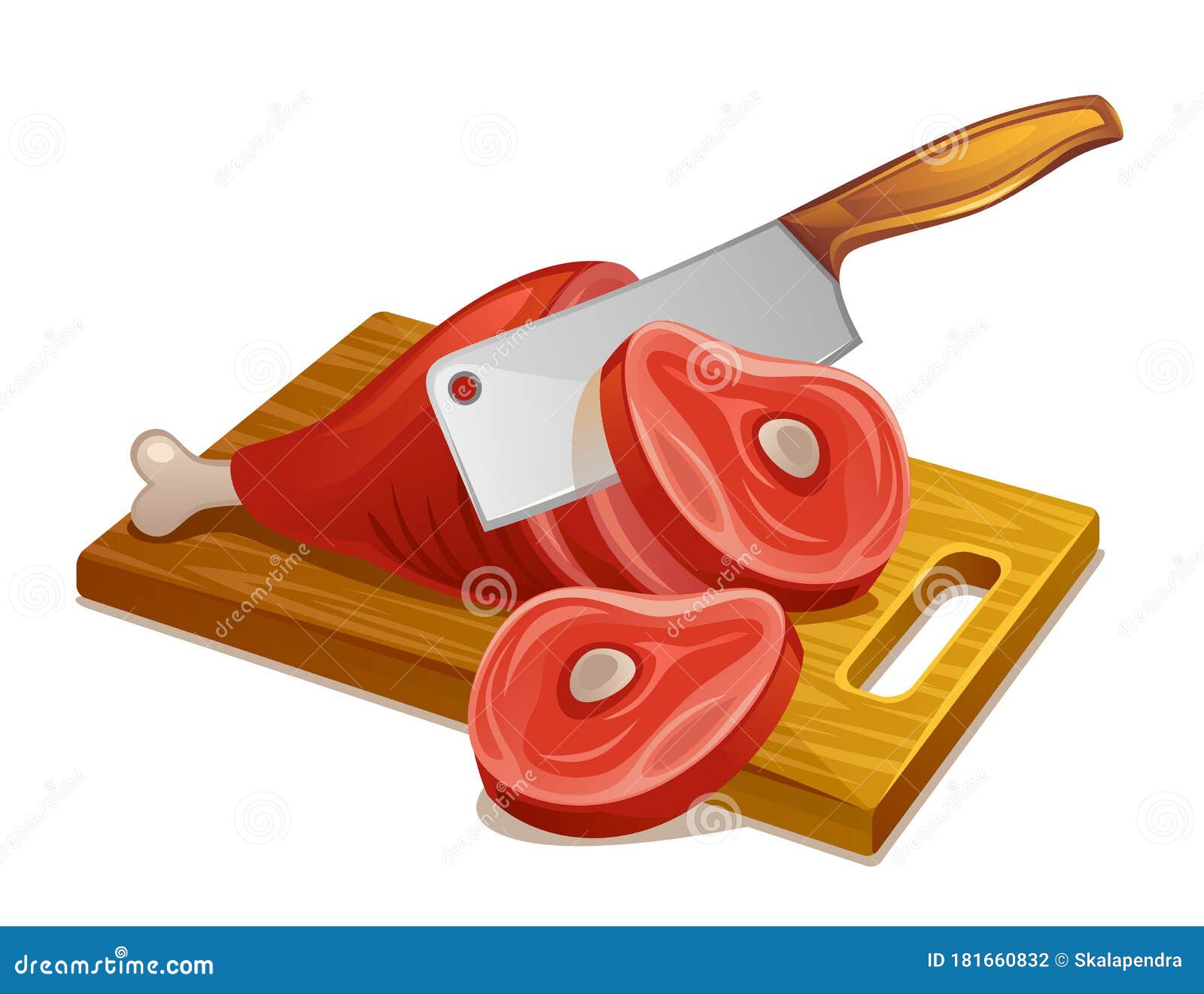 Meat cutting stock vector. Illustration of isolated - 181660832