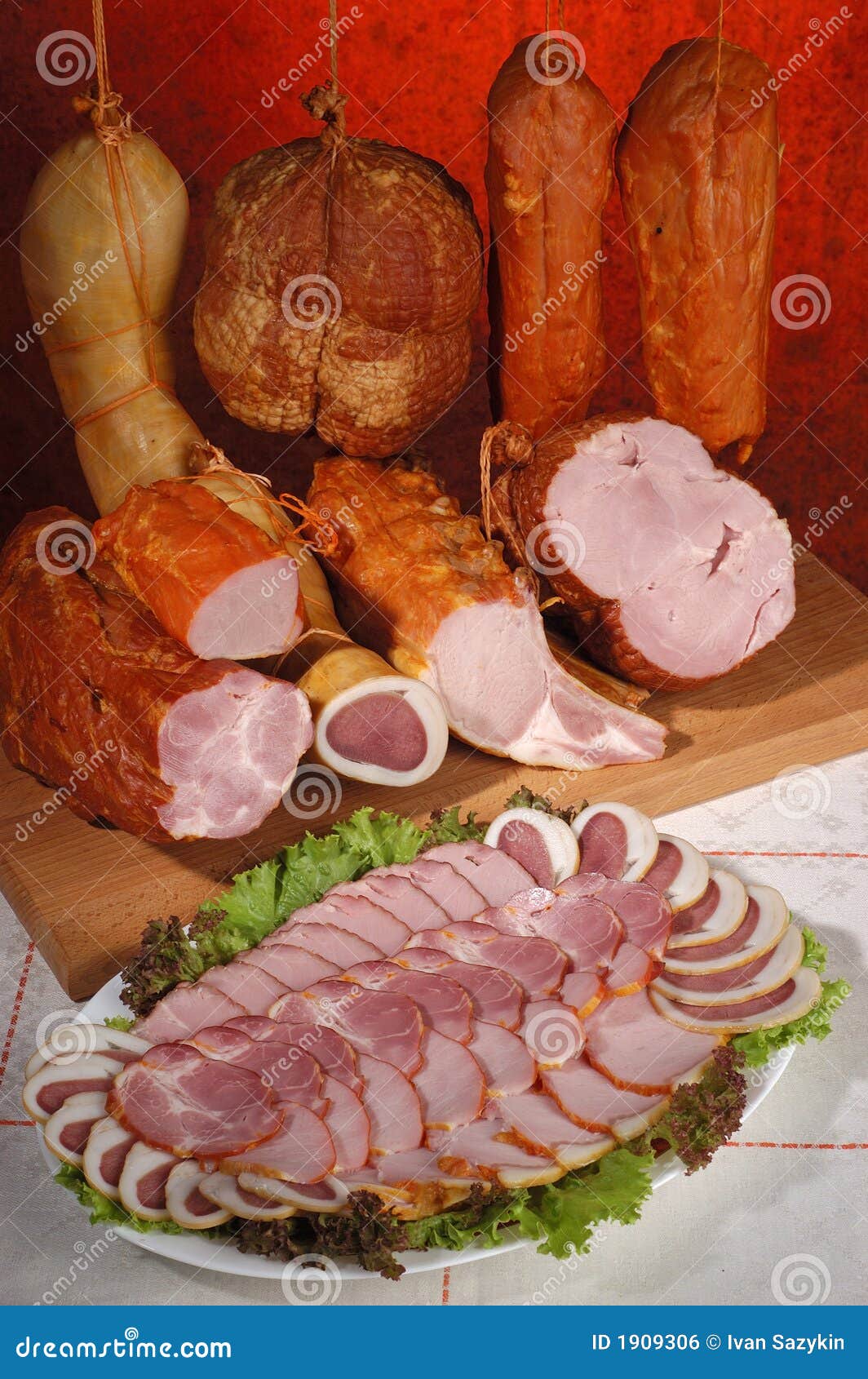 Meat delicacies #1 stock photo. Image of cloth, meat, snack - 1909306