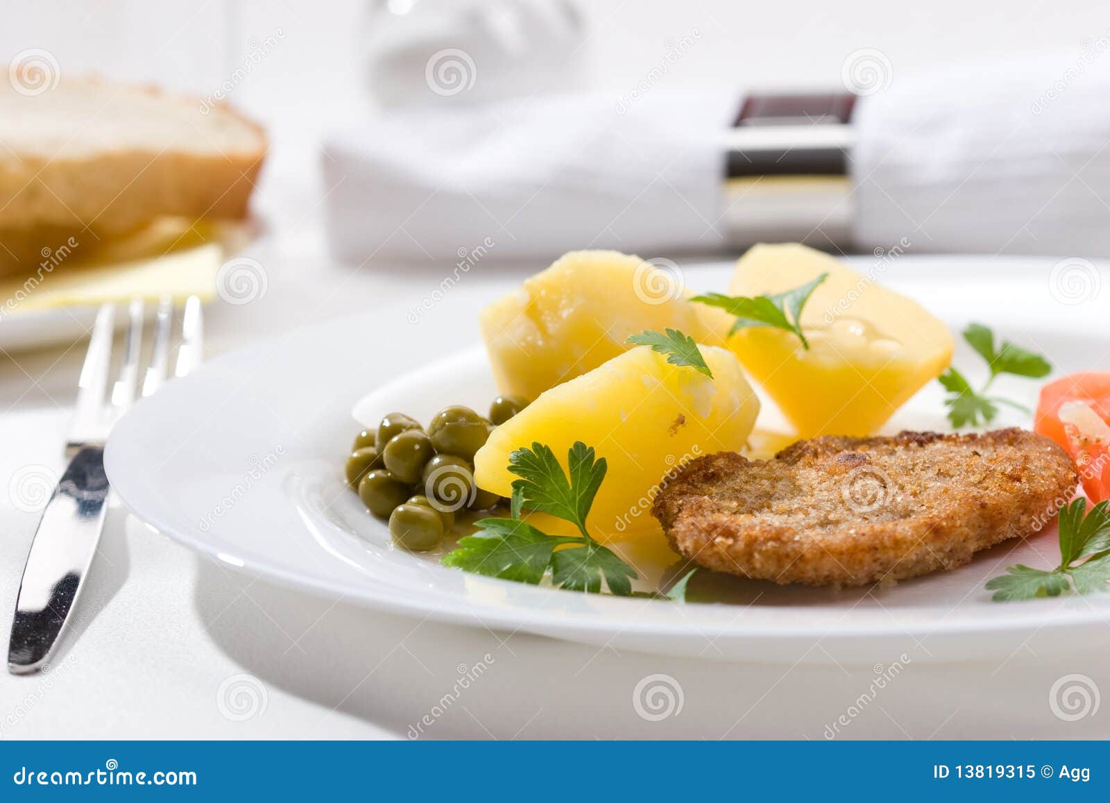 Meat dish stock image. Image of meal, peas, green, nutrition - 13819315