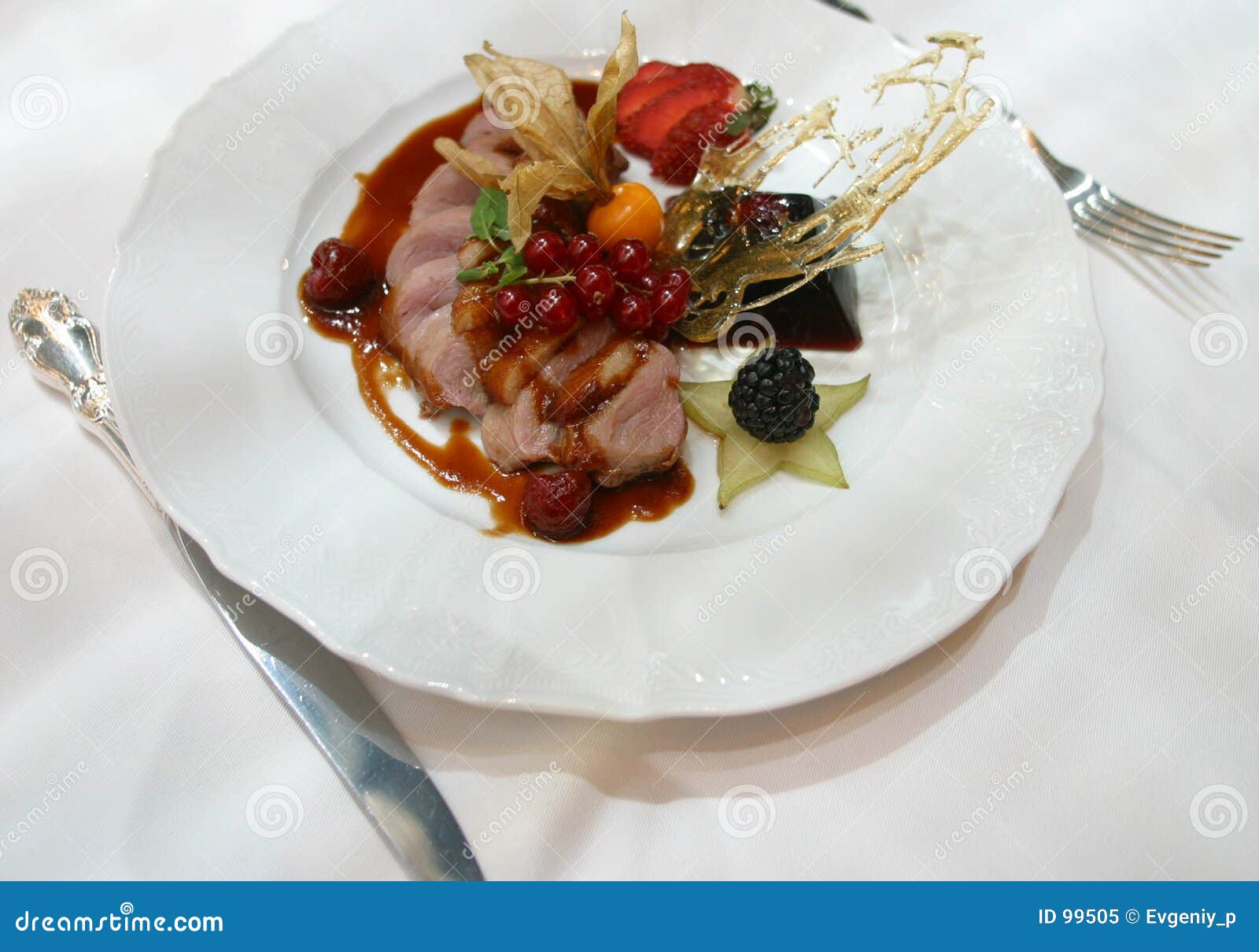 Meat dish 2 stock image. Image of dressing, meat, board - 99505