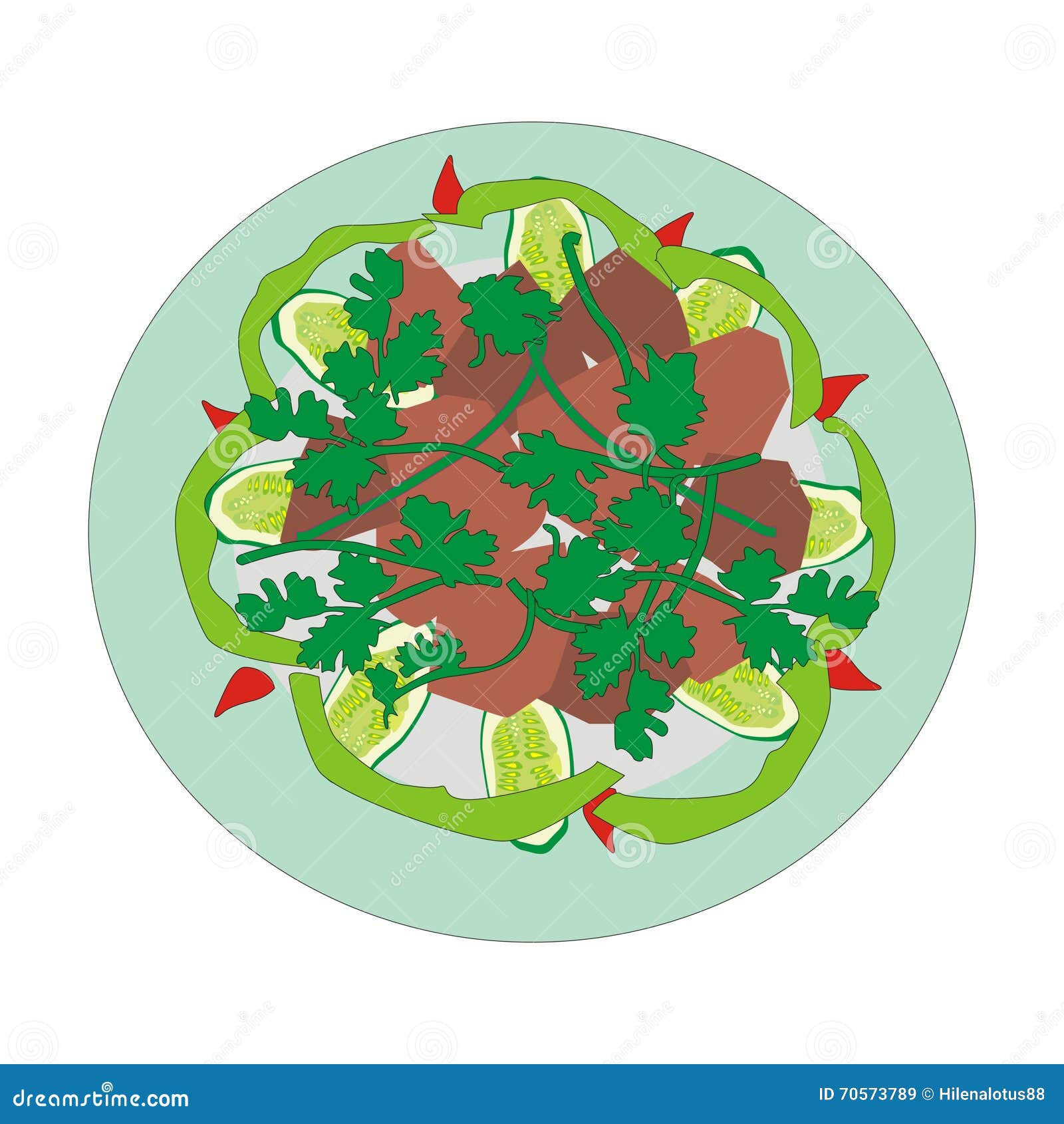 Meat Dish Or Mutton Dish On White Background Stock Image ...