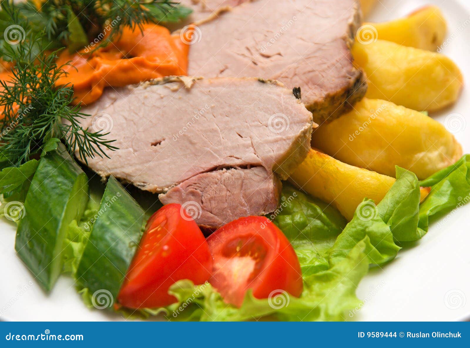 Meat Dish with Fresh Vegetables Stock Photo - Image of isolated, dining ...