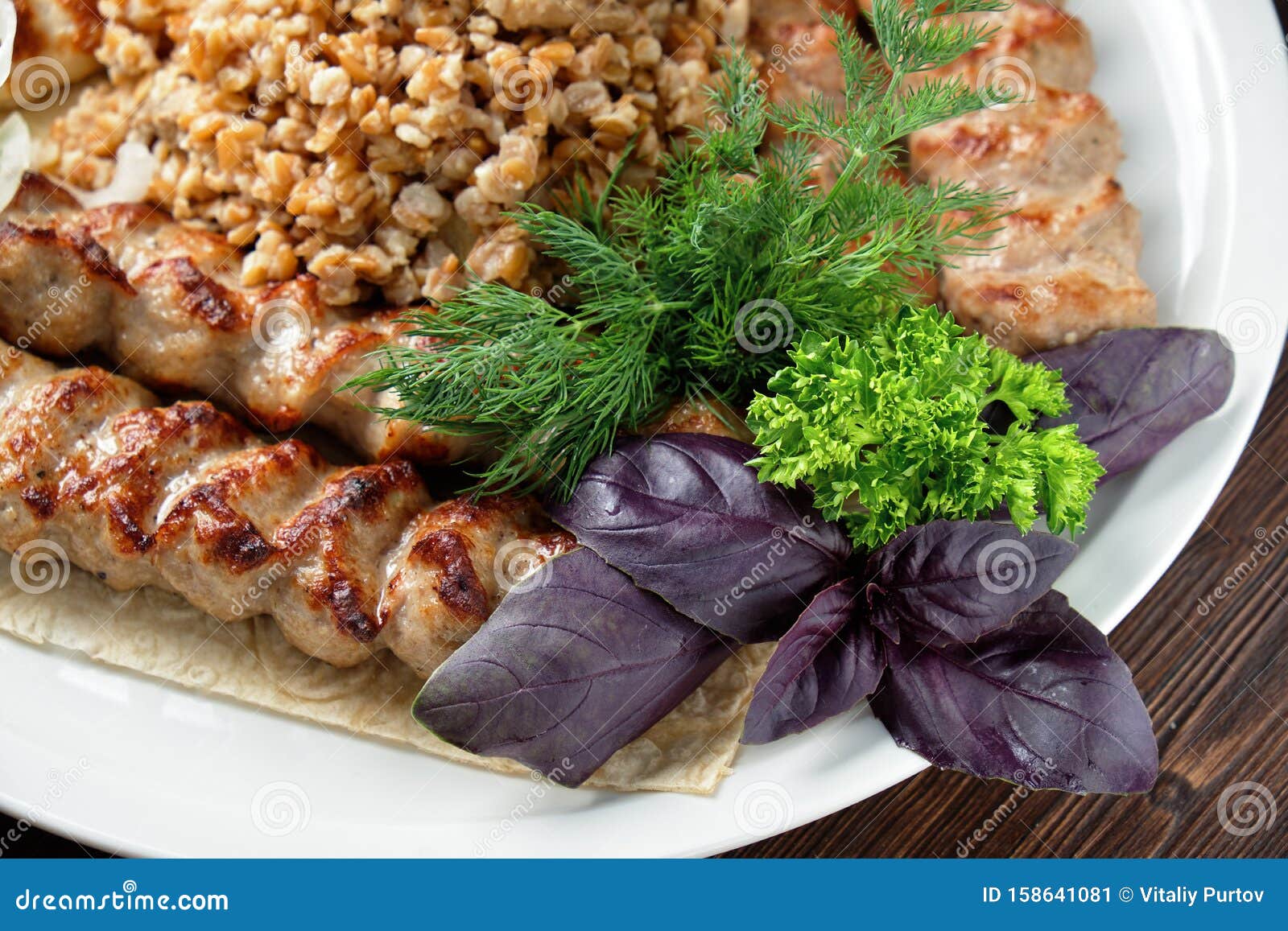 Meat dish lula kebab stock image. Image of dinner, delicious - 158641081