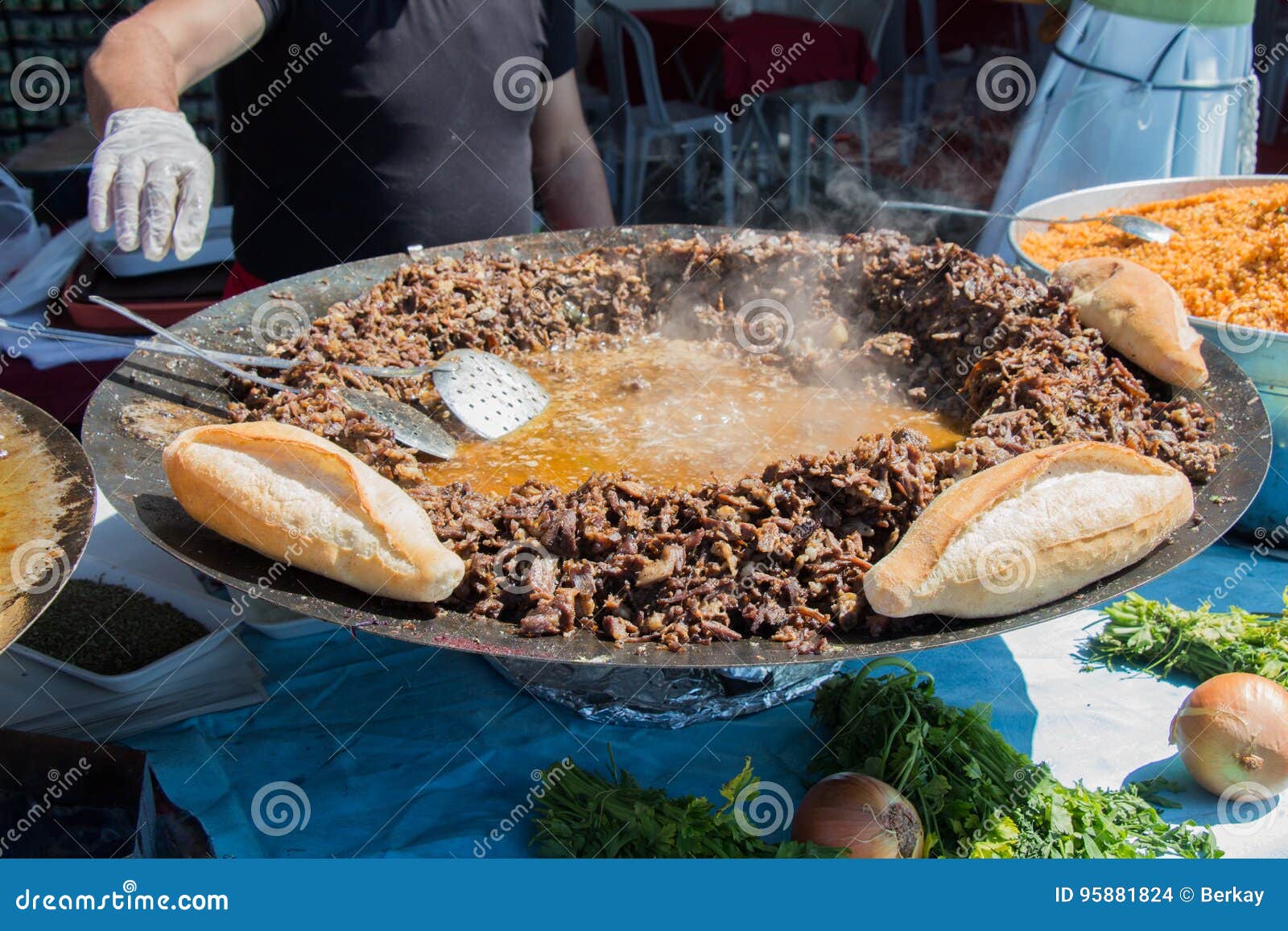 Meat Dish Made in Turkish Style Stock Photo - Image of bread, grilled ...