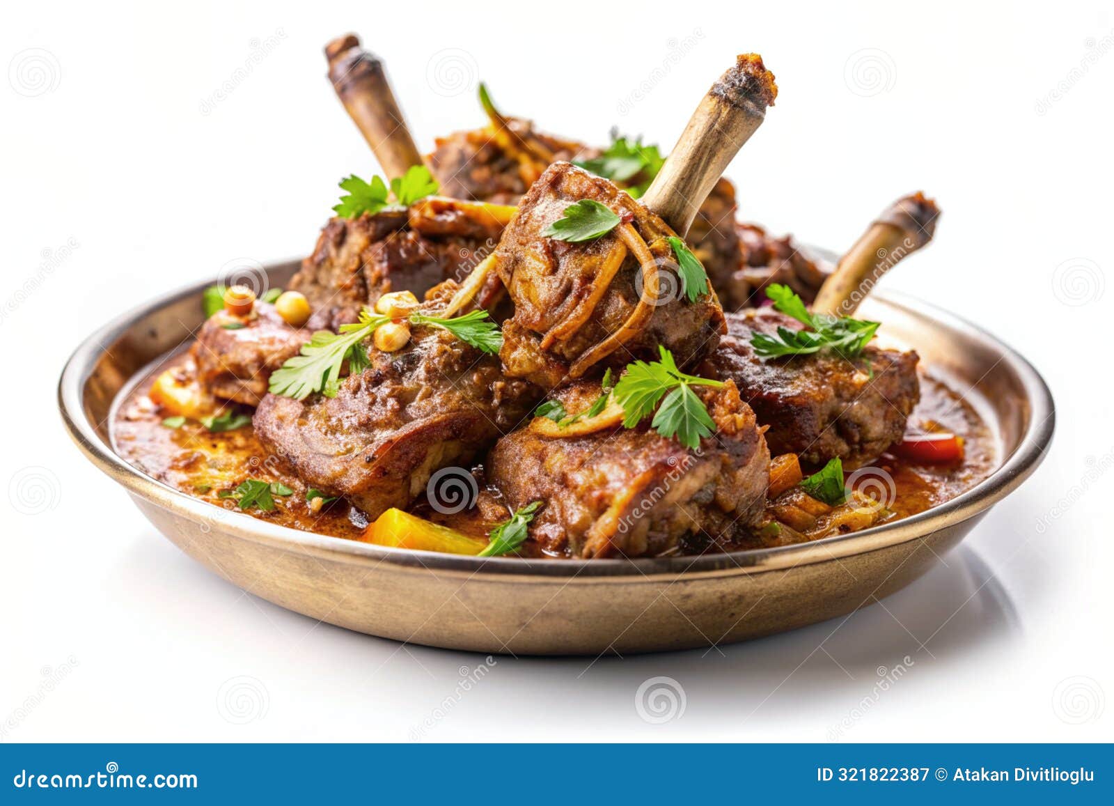 Meat Dish or Mutton Dish on White Background Stock Illustration ...