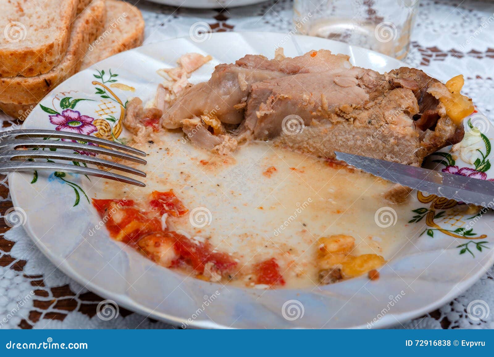 Meat dish is on the plate stock photo. Image of plate - 72916838