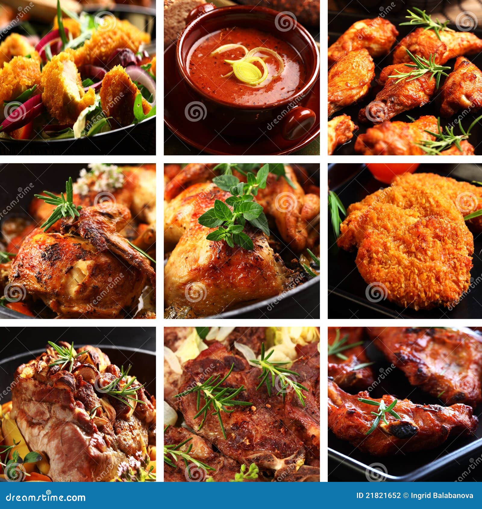 Meat dishes stock photo. Image of barbeque, collage, cuisine - 21821652