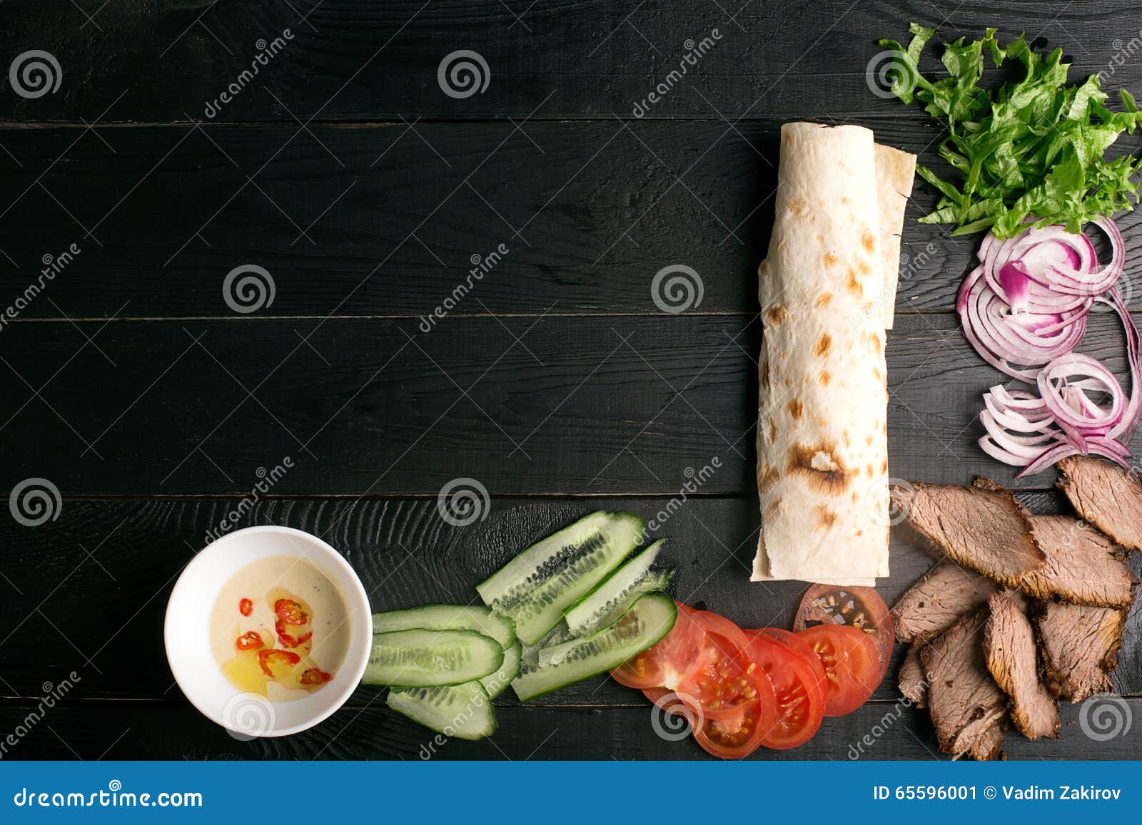 Meat doner kebab stock image. Image of shawarma, kebab - 65596001