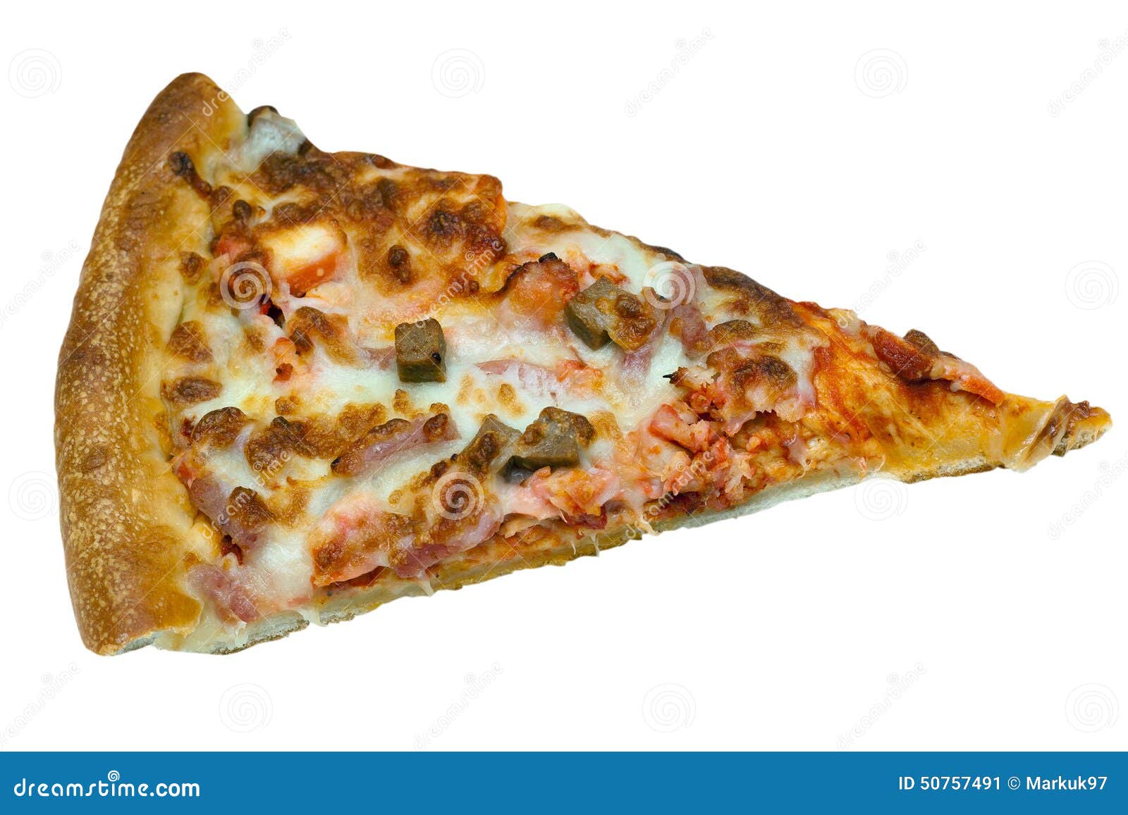 Meat Feast Pizza With Pepperoni And Spicy Sausage Topping Isolated On ...