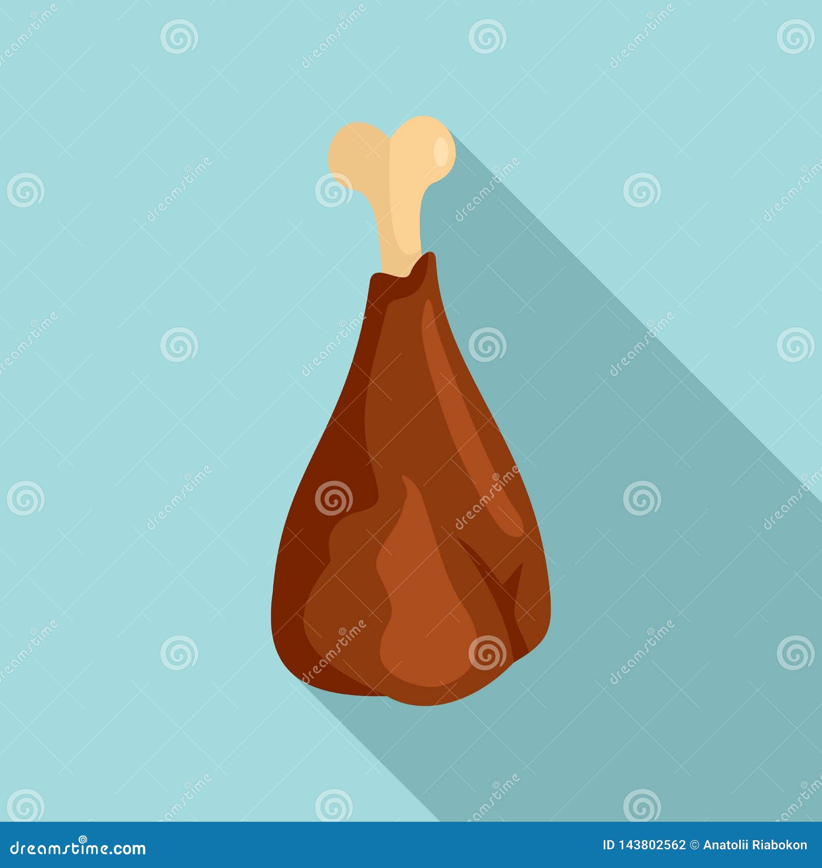 Meat Flesh Icon, Flat Style Stock Vector - Illustration of market, fish ...