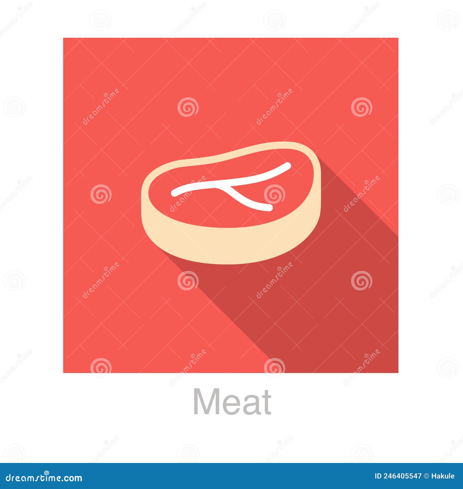 Meat Food Flat Icon Vector Vector Illustration Stock Vector ...