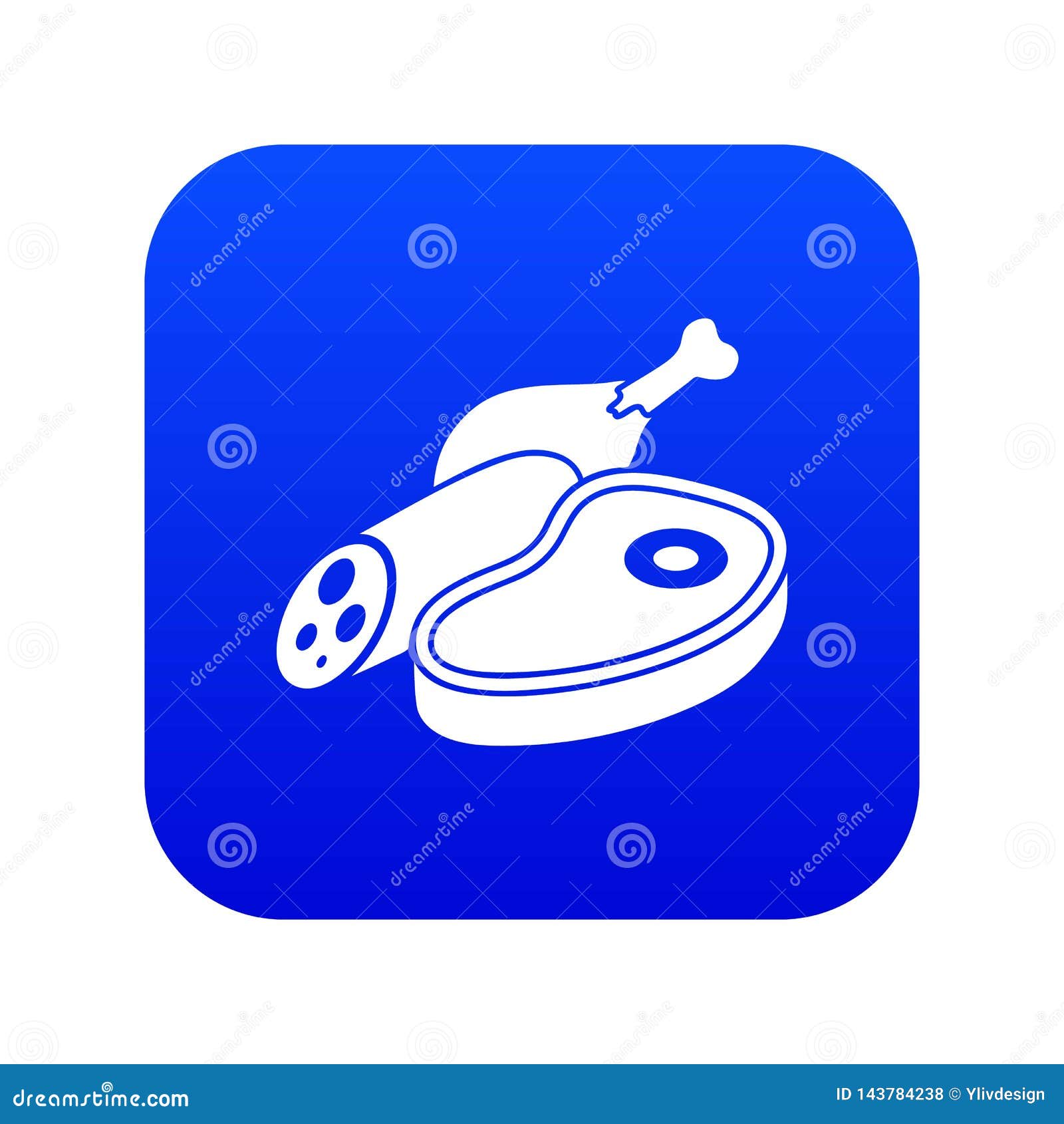 Meat food icon blue vector stock vector. Illustration of elements ...